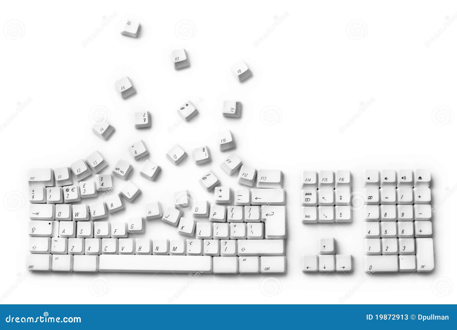 Exploding Keyboard stock image. Image of keyboard, keys - 19872913