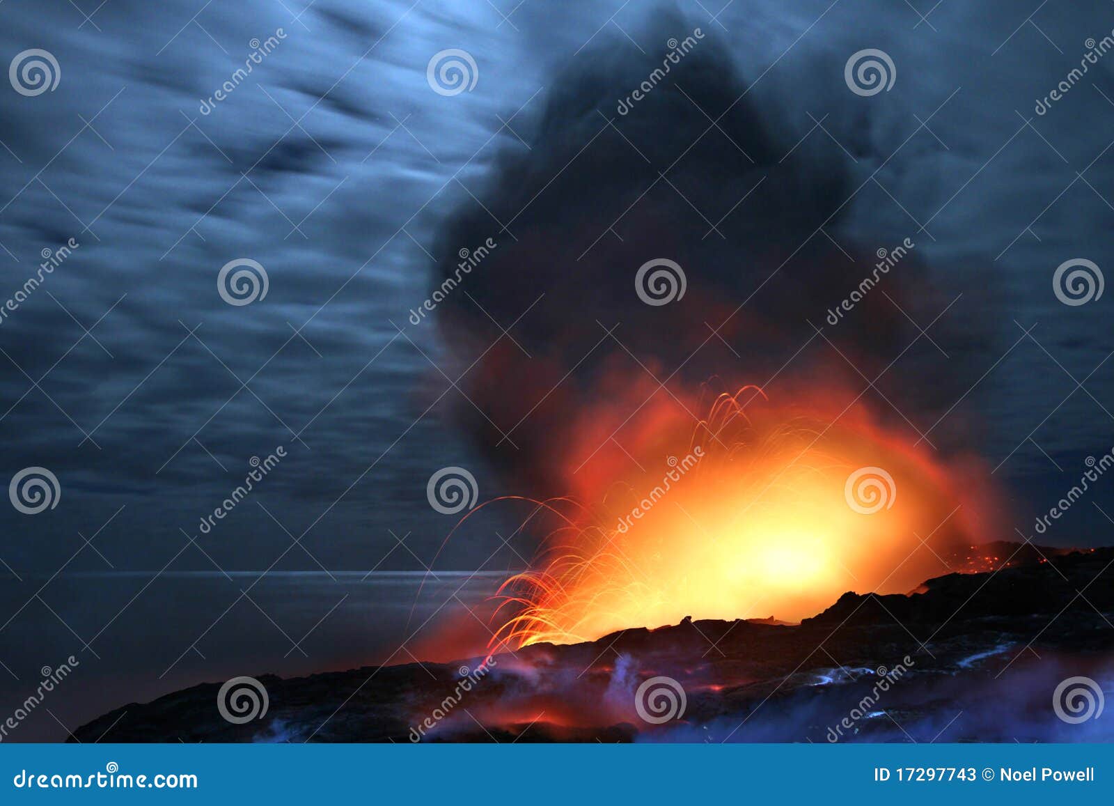 Exploding Lava at Night stock image. Image of magma, exposure - 17297743