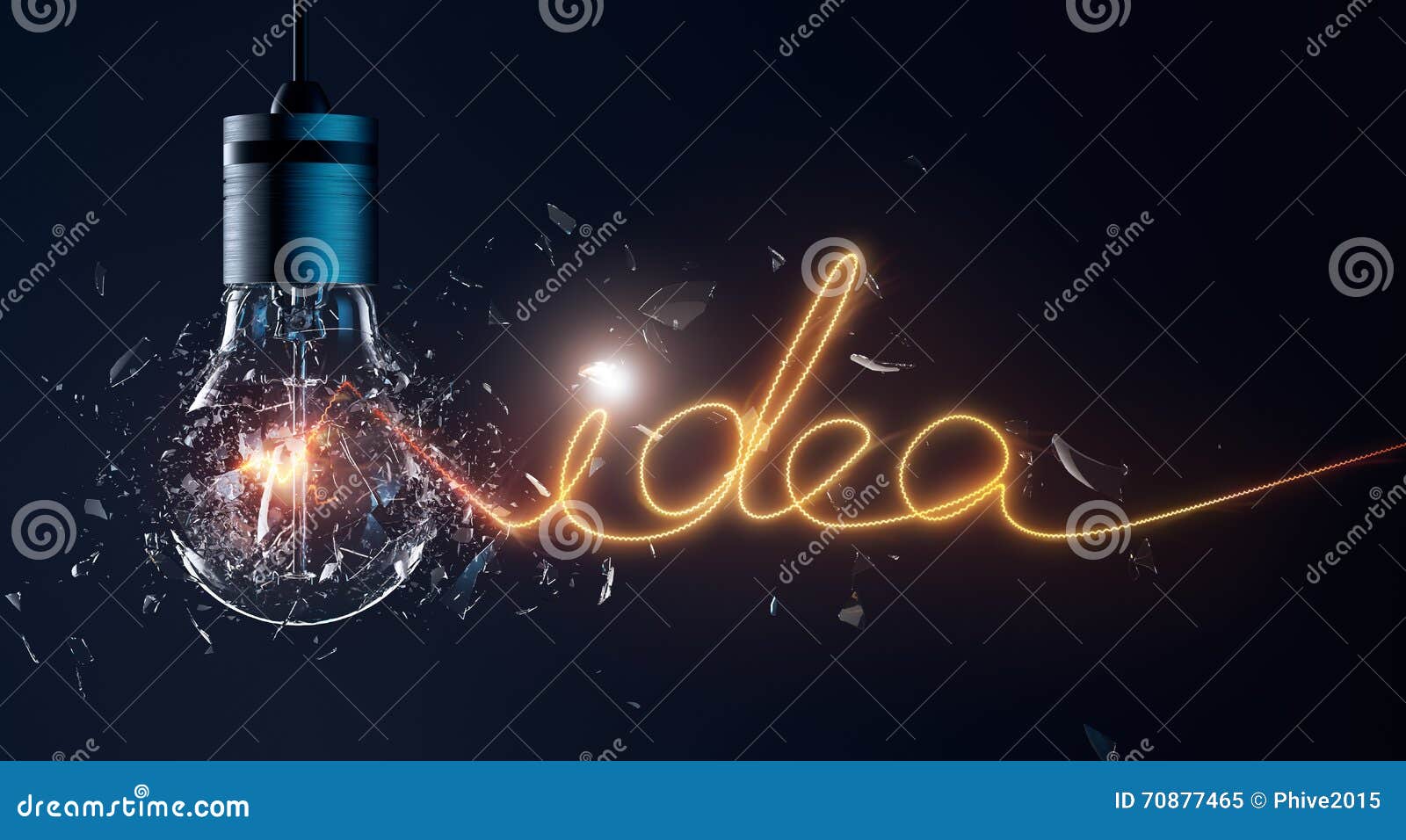 Exploding Light Bulb stock illustration. Illustration of invention ...