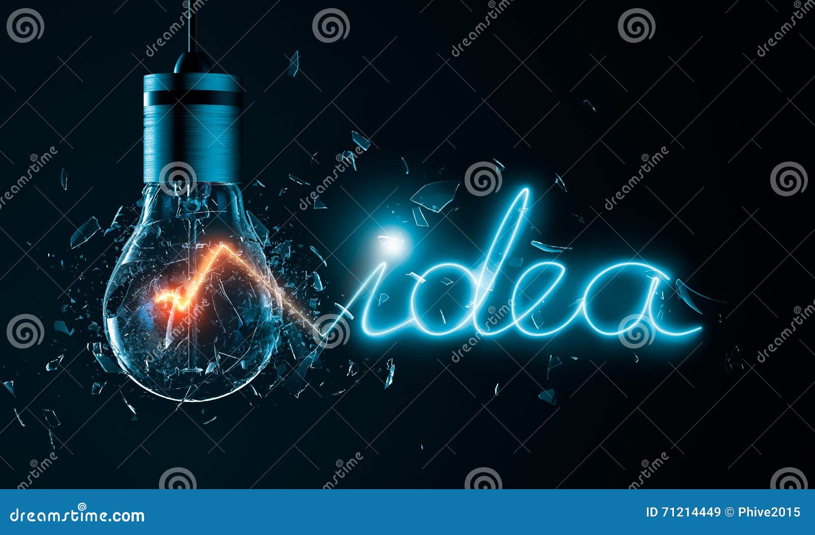 Exploding Light Bulb stock illustration. Illustration of object - 71214449