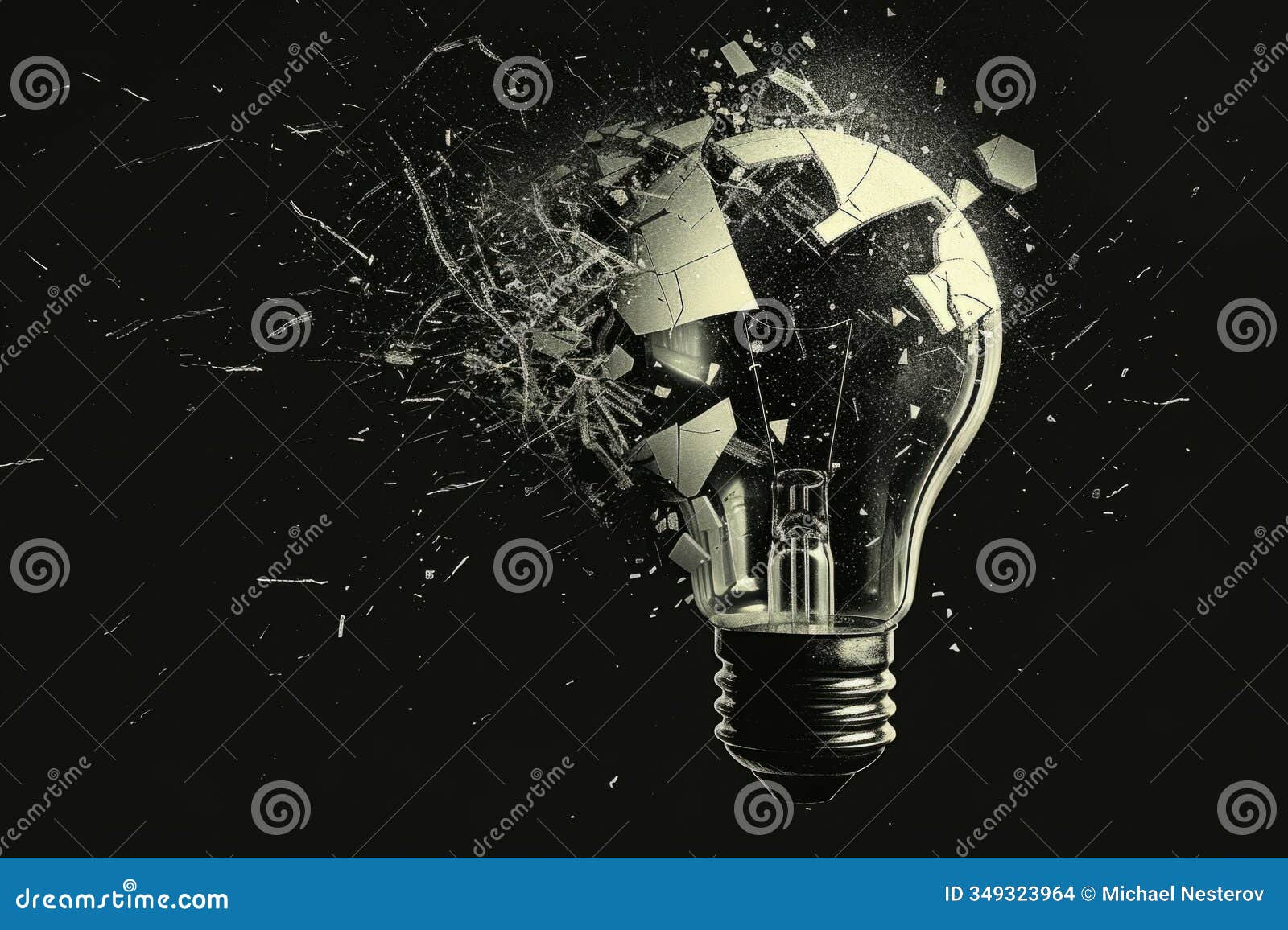 Exploding Light Bulb Showing Burnout and Stress at Work Stock Photo ...