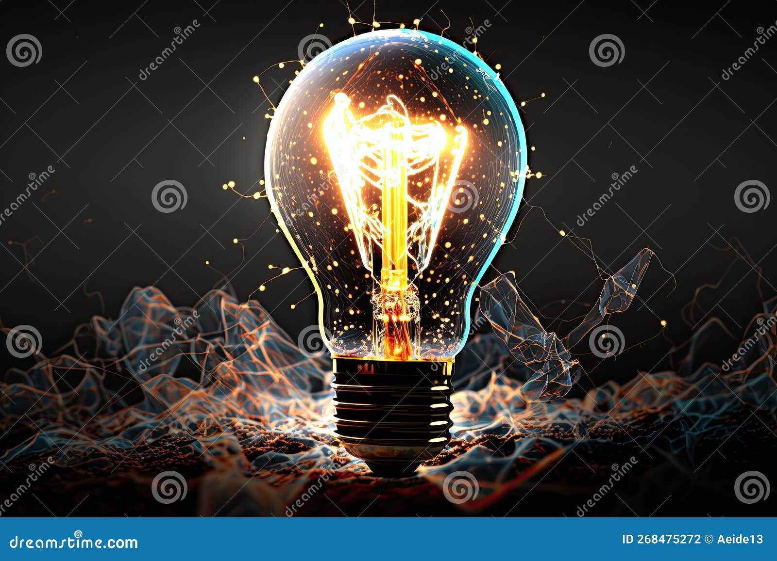 Exploding Lightbulb, Idea Glowing Bright, Technological Breakthrough ...