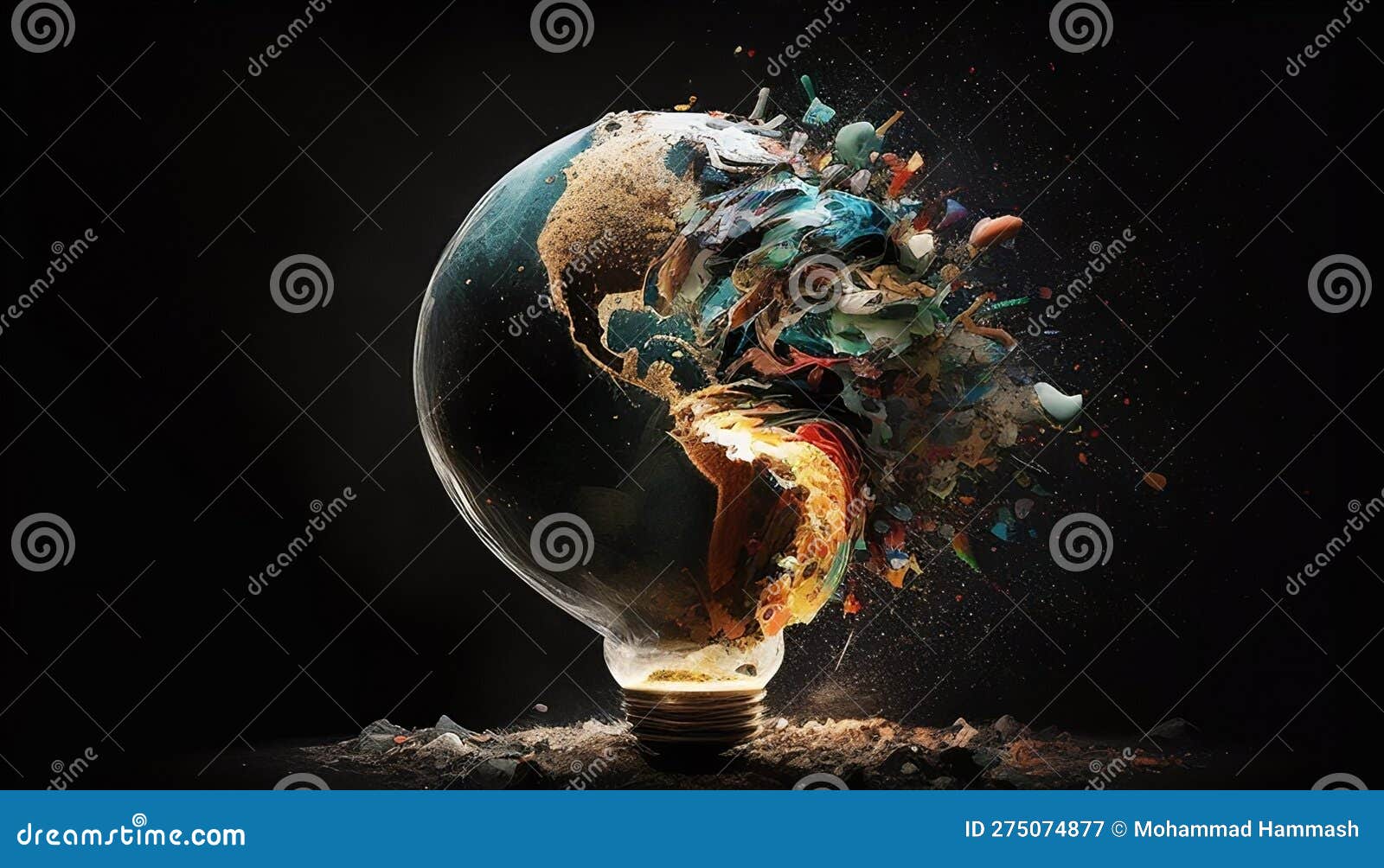 Exploding Lightbulb Illuminates Fragile Earth, Made with Generative AI ...