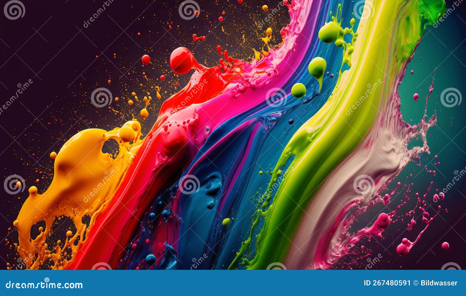 Exploding Liquid Paint in Rainbow Colors Background. Generative Ai ...
