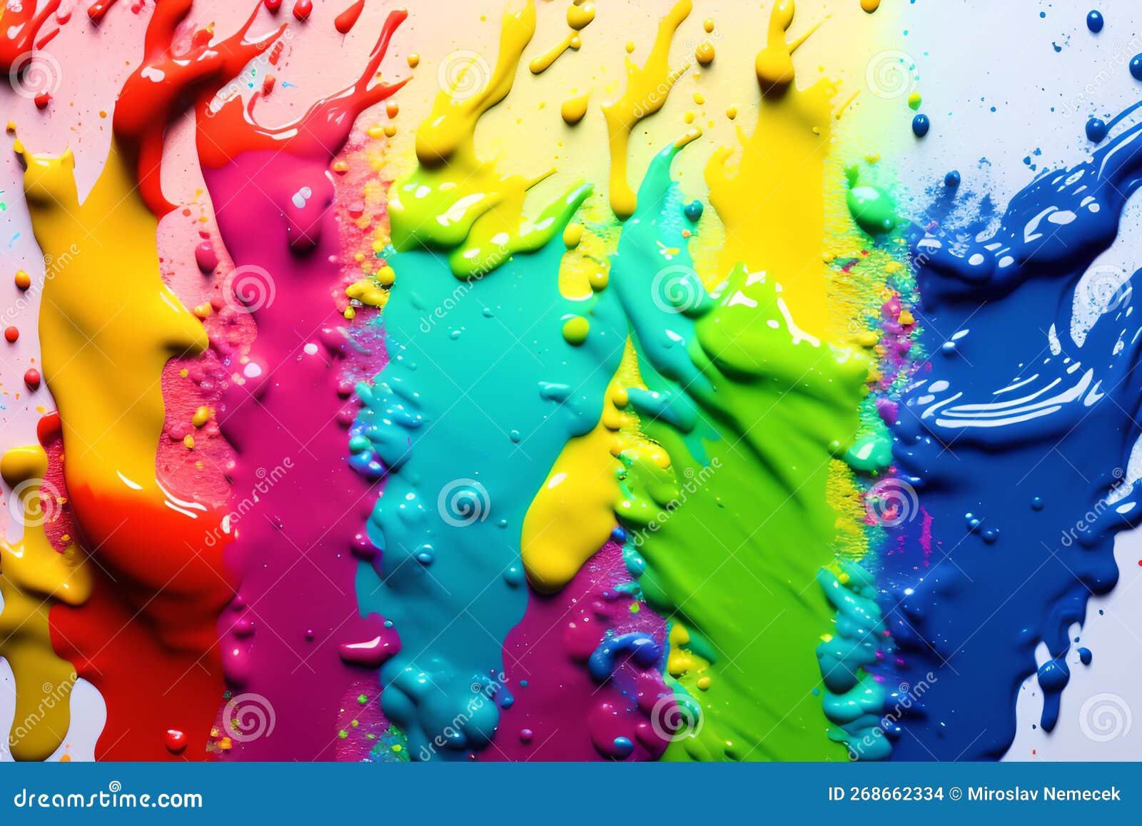 Exploding Liquid Paint Splashes, Generative AI Illustration Stock ...