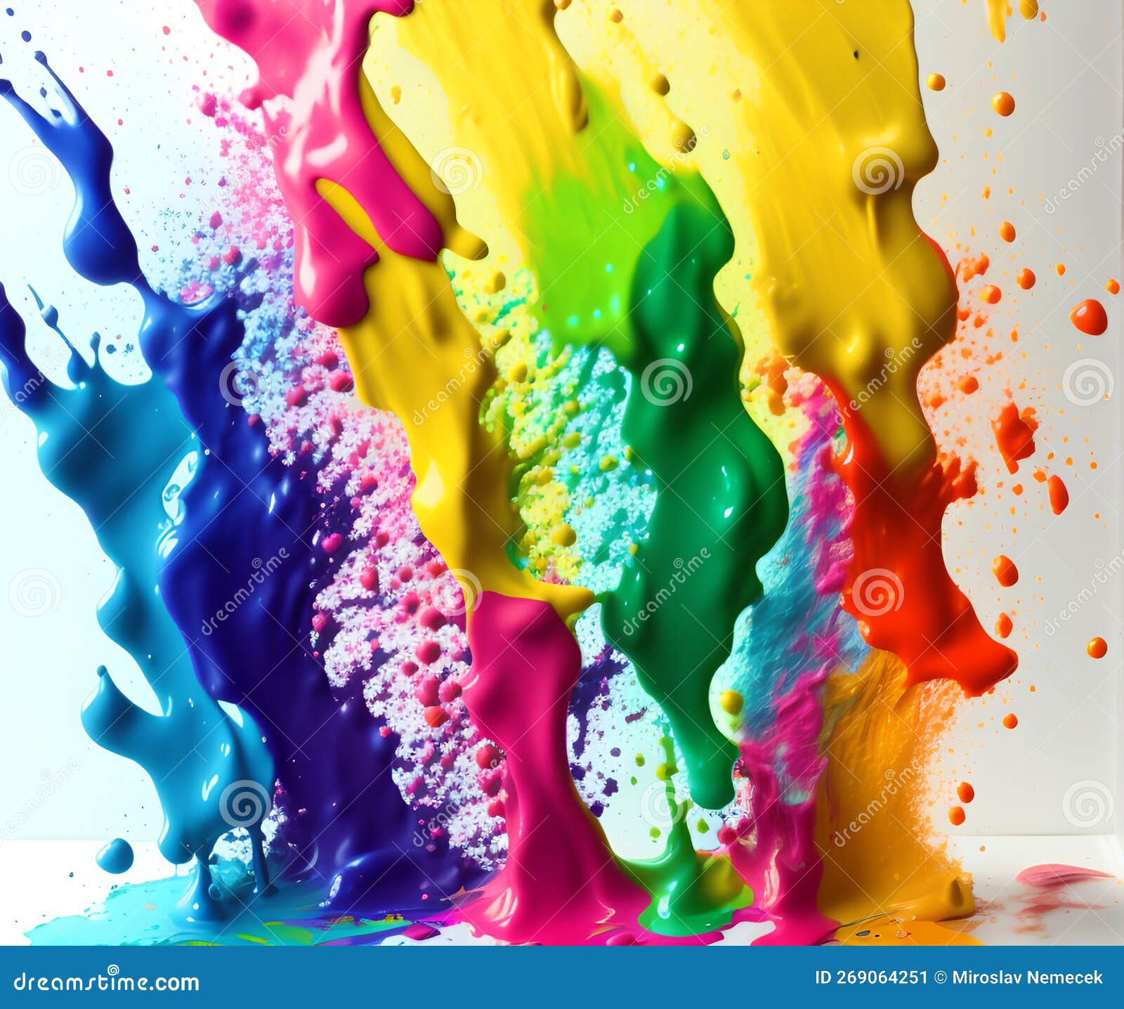 Exploding Liquid Paint Splashes, Generative AI Illustration Stock ...