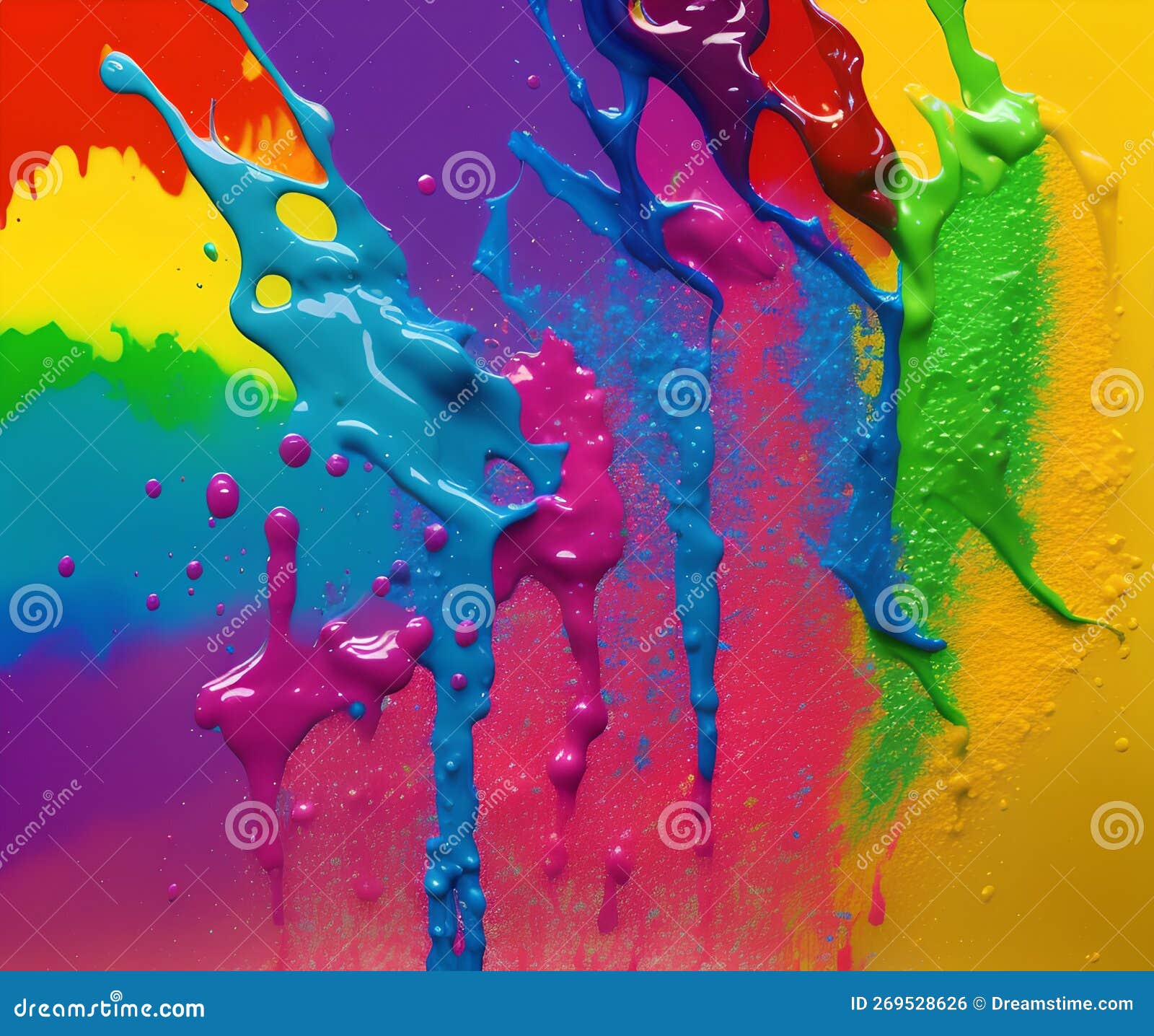 Exploding Liquid Paint Splashes, Generative AI Illustration Stock ...
