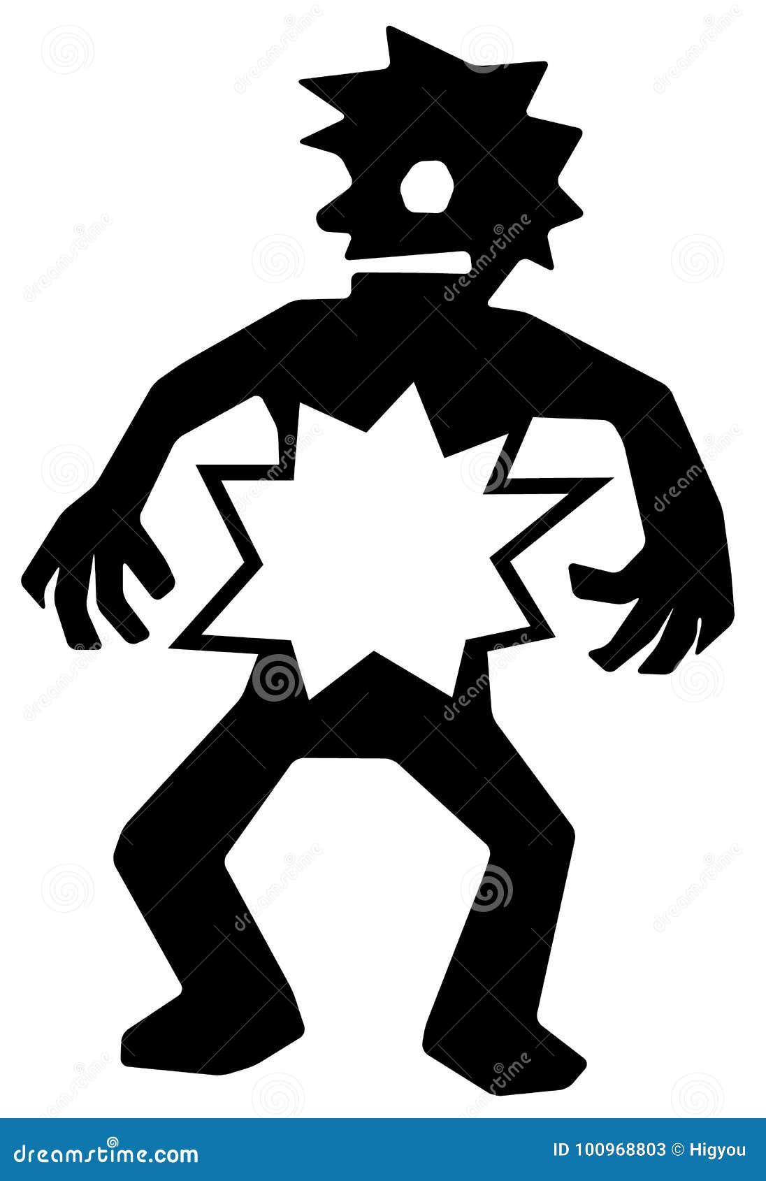 Exploding Man Stencil stock vector. Illustration of element - 100968803