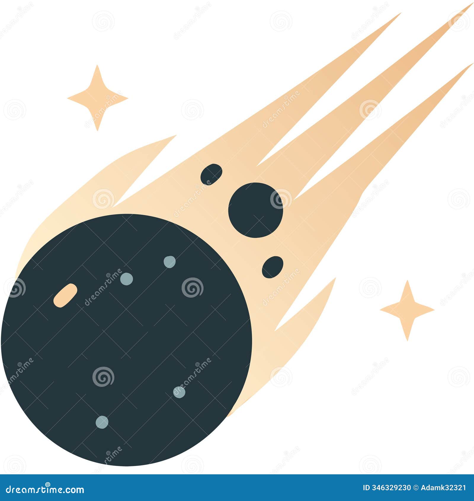 Exploding Meteor Comet Vector Illustration Outer Space Cosmic ...
