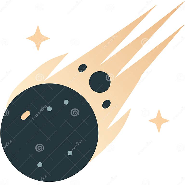 Exploding Meteor Comet Vector Illustration Outer Space Cosmic Phenomenon Stock Illustration ...