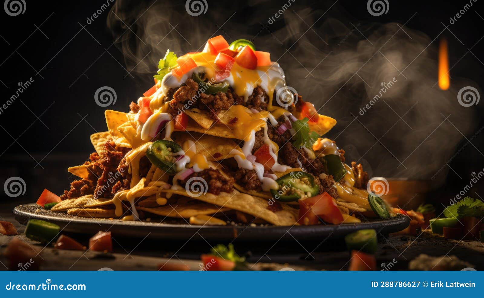 Exploding Mexican Nachos - Stock Concepts Stock Illustration ...