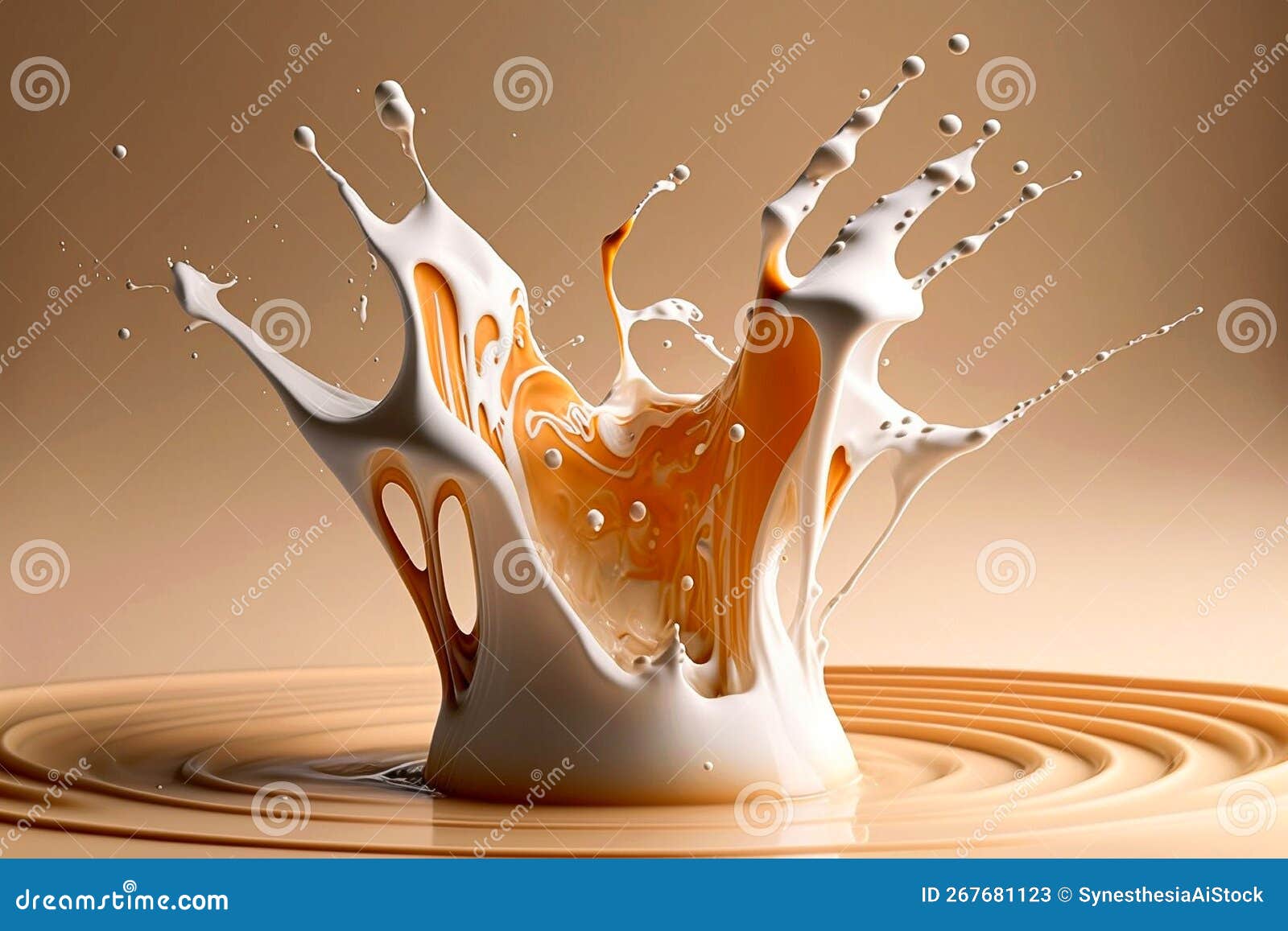 Exploding Milk Splash Against Solid Background in Slow Motion. Milky ...