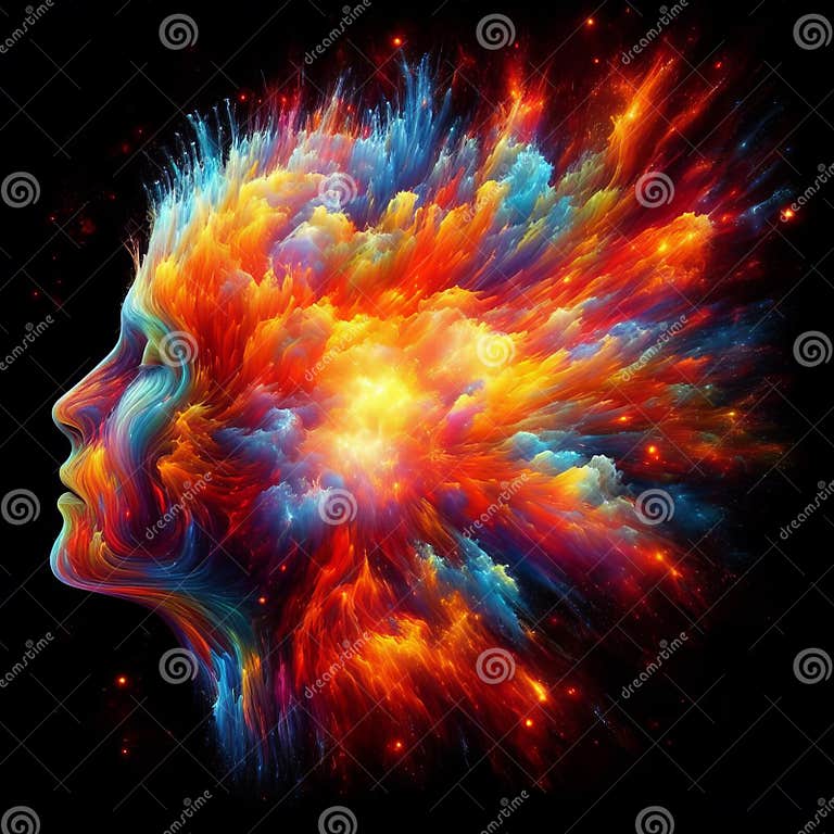 Exploding Mind Concept Art stock image. Image of psychological - 320015593