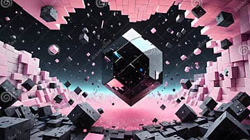 Exploding Minecraft Colorful Cubes. Minecraft Blocks. Minecraft ...