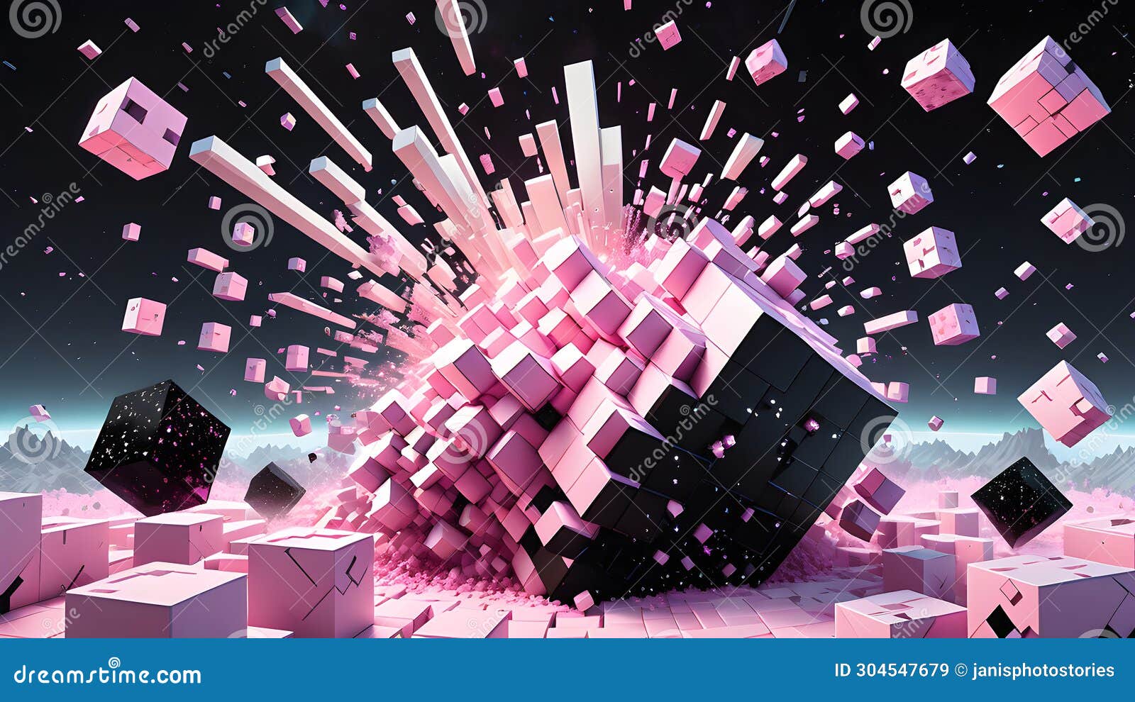 Exploding Minecraft Colorful Cubes. Minecraft Blocks. Minecraft ...