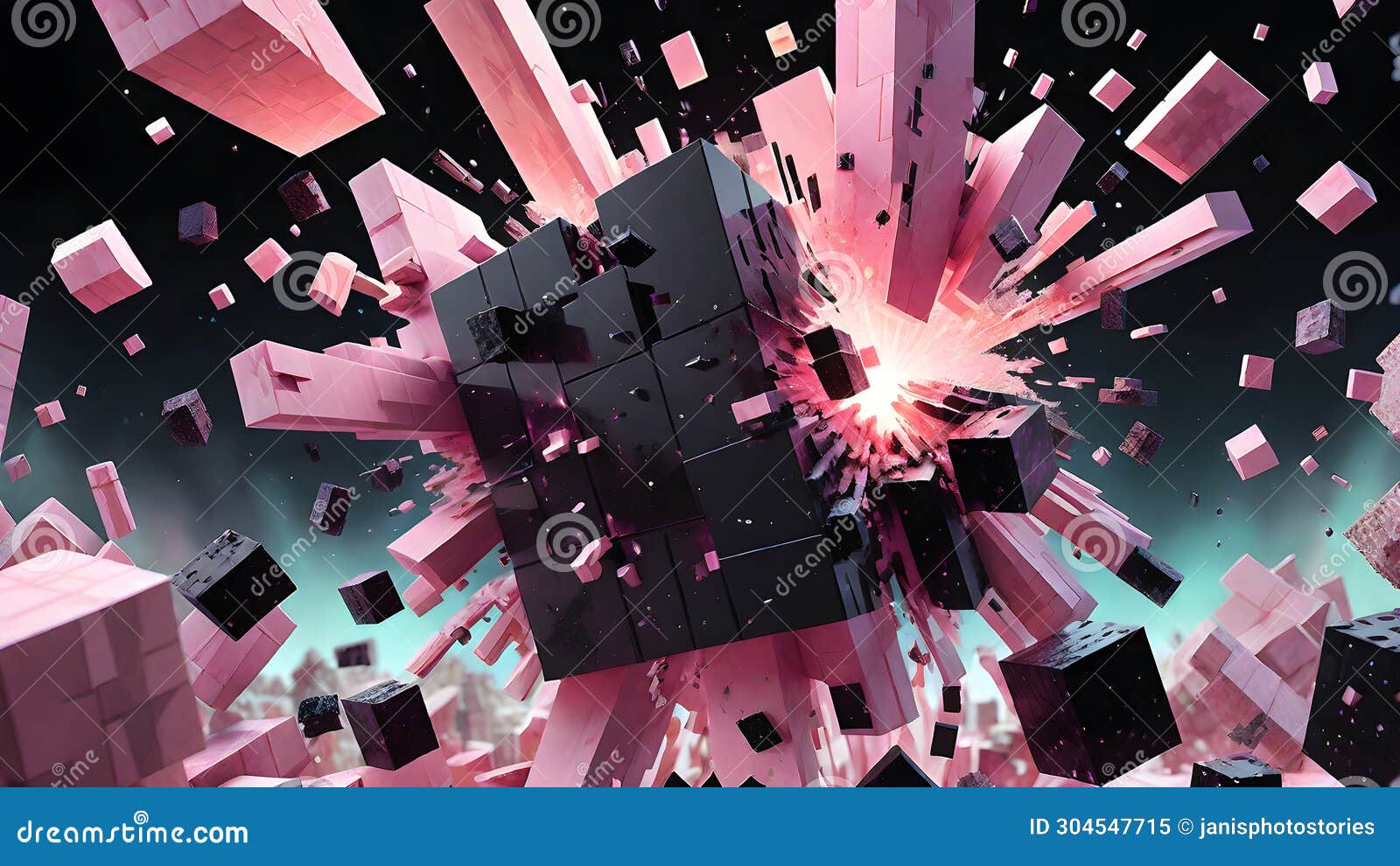 Exploding Minecraft Colorful Cubes. Minecraft Blocks. Minecraft ...