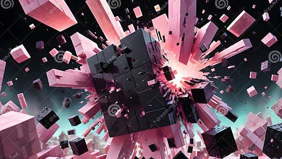 Exploding Minecraft Colorful Cubes. Minecraft Blocks. Minecraft ...