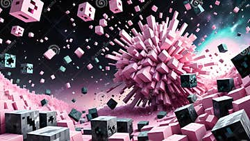 Exploding Minecraft Colorful Cubes. Minecraft Blocks. Minecraft ...