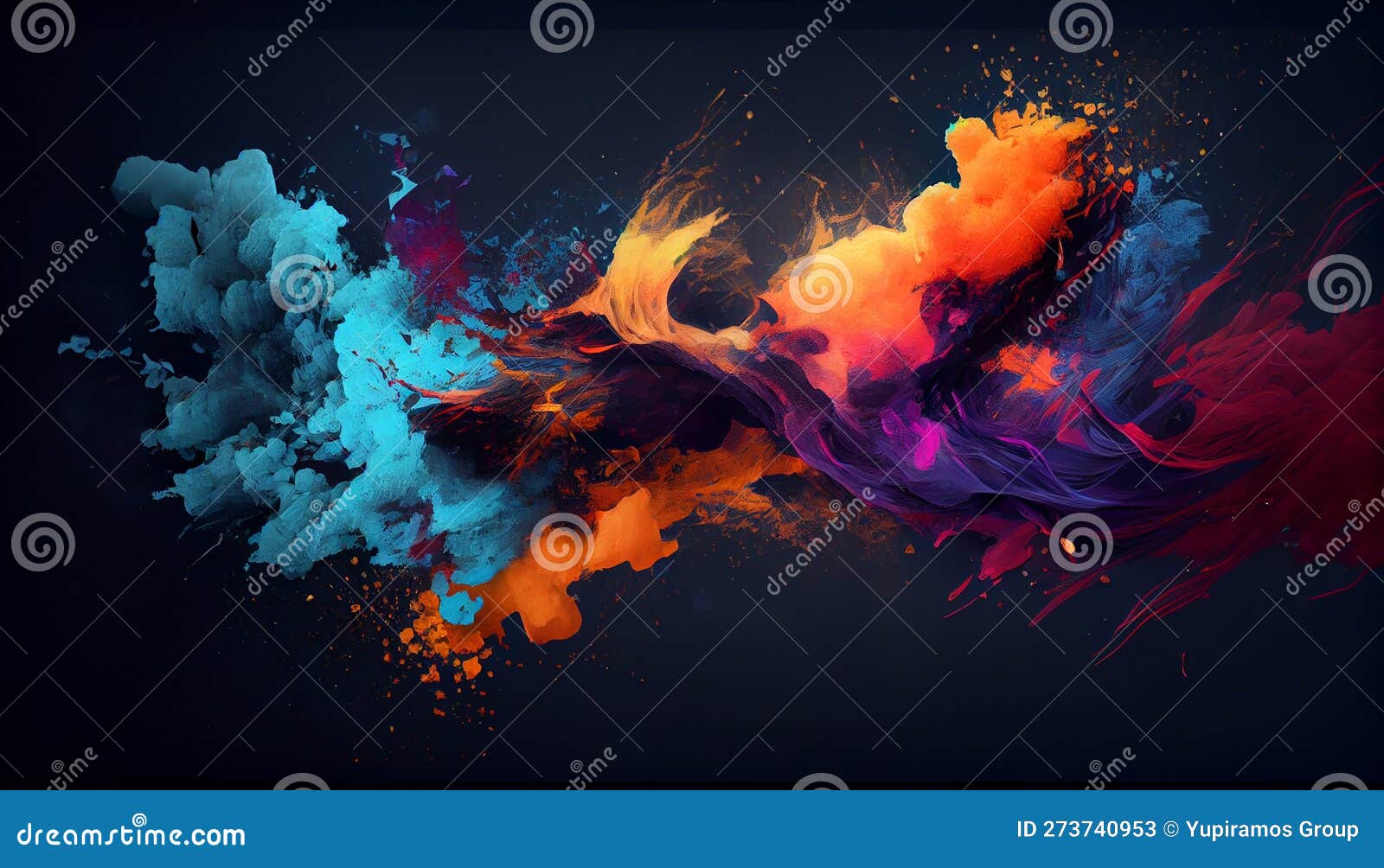 Exploding Multi Colored Flame Creates Abstract Futuristic Design ...