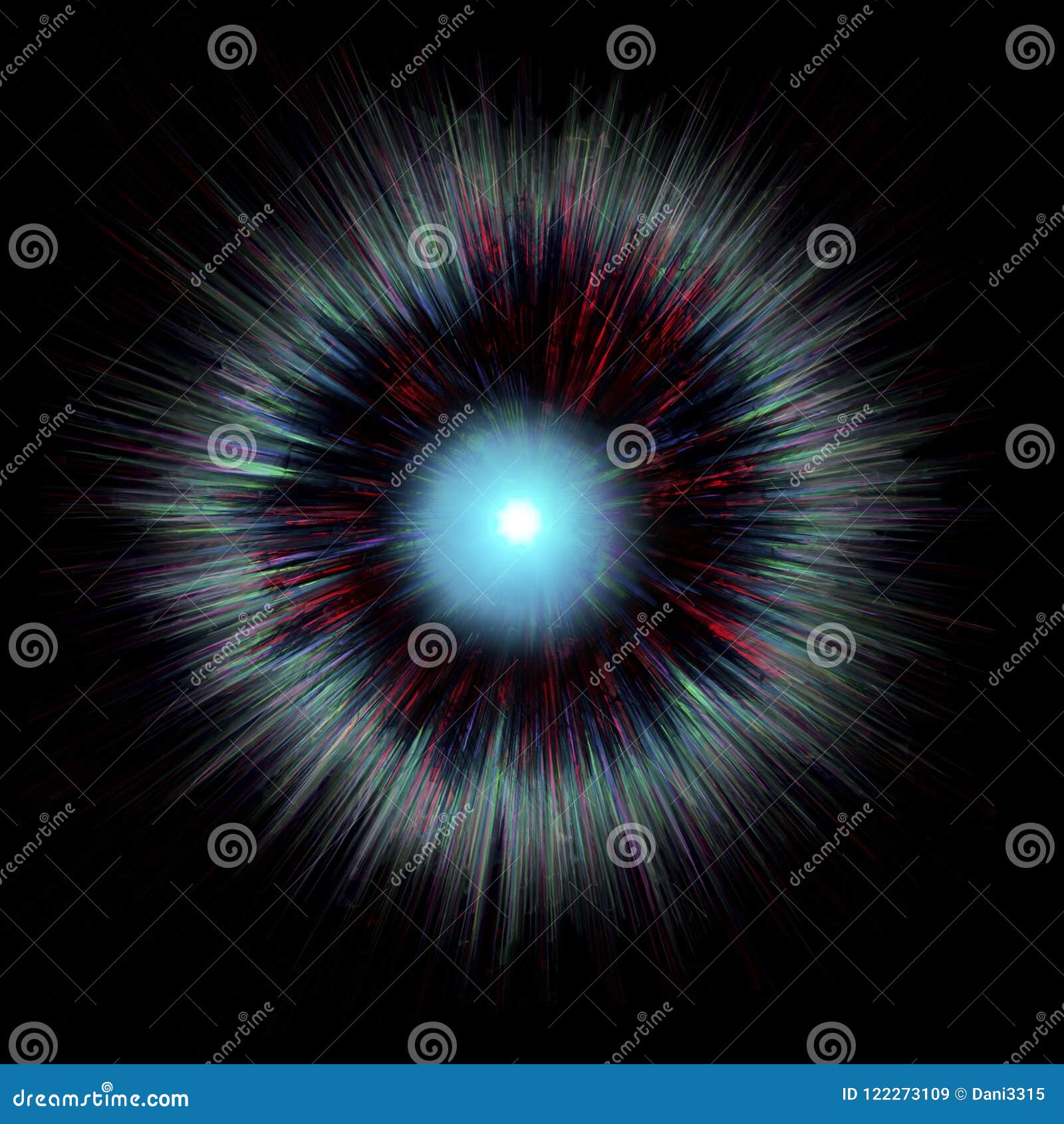 Exploding Neutron Star. Singularity, Gravitational Waves And Spa Stock ...