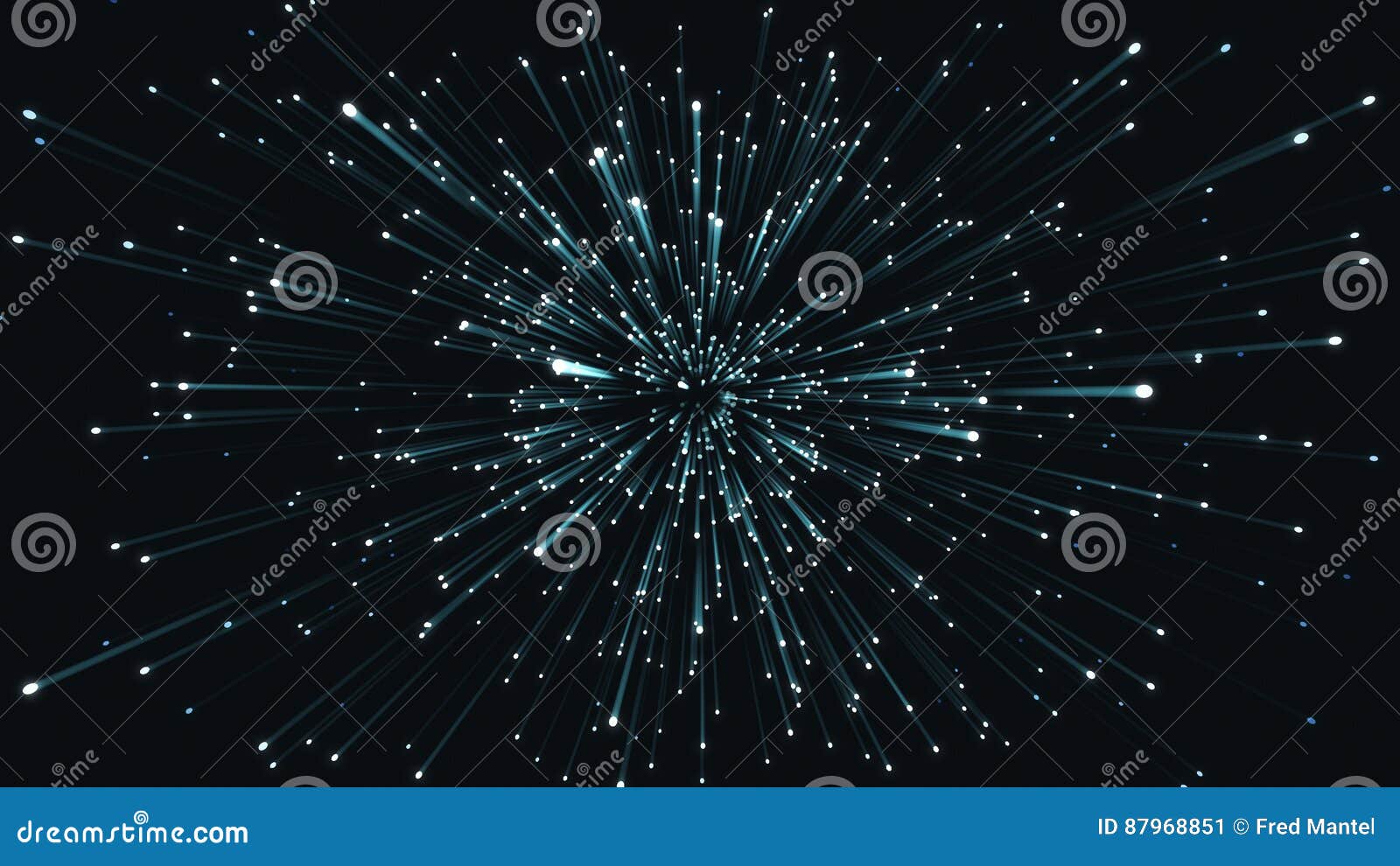 Exploding Particles Blue and Black. 3D Rendering Stock Illustration ...