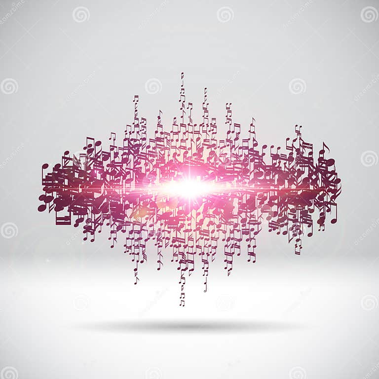 Exploding Party Music Wave Made of Notes Stock Vector - Illustration of ...