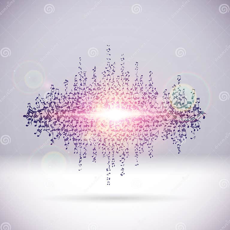Exploding Party Music Wave Made of Notes Stock Vector - Illustration of ...