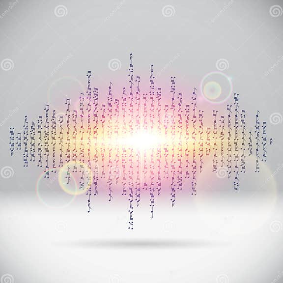 Exploding Party Music Wave Made of Notes Stock Vector - Illustration of ...