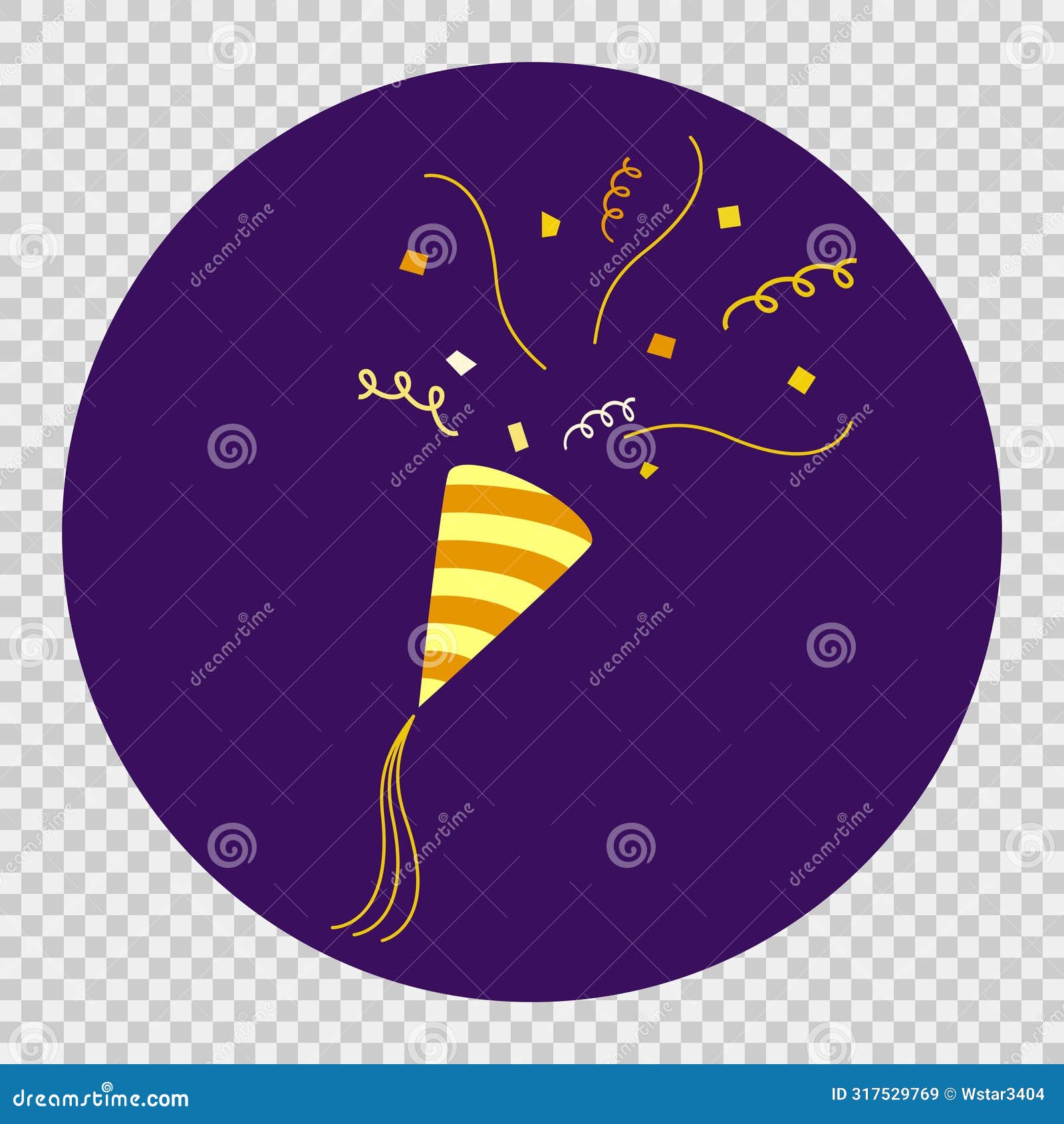 Exploding Party Popper Cone with Confetti Stock Vector - Illustration ...