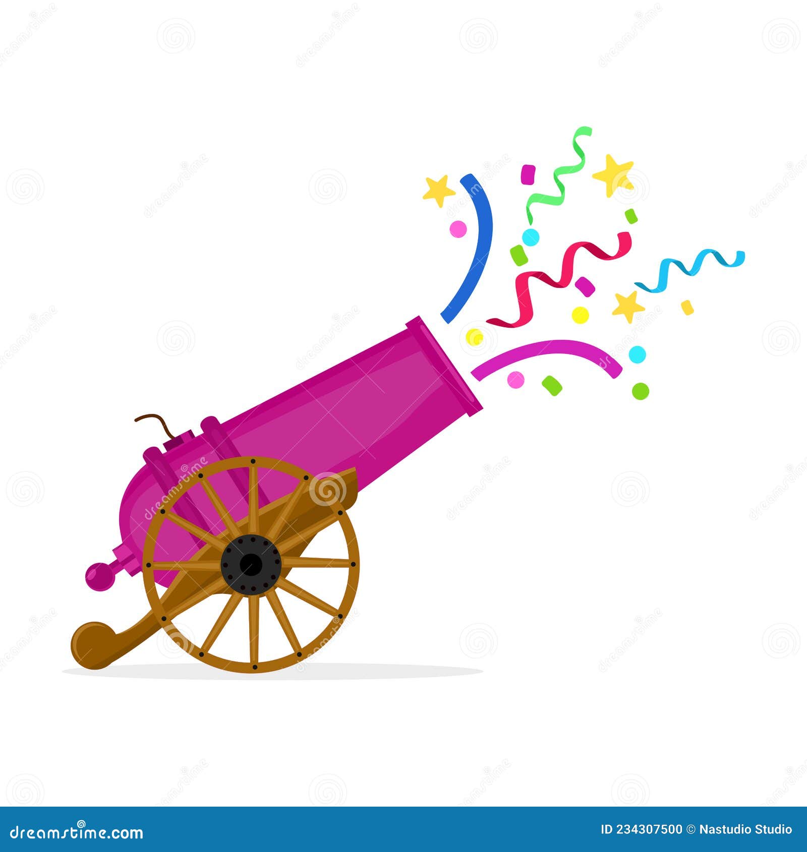Exploding Party Popper with Confetti. Celebration Concept. Vector ...