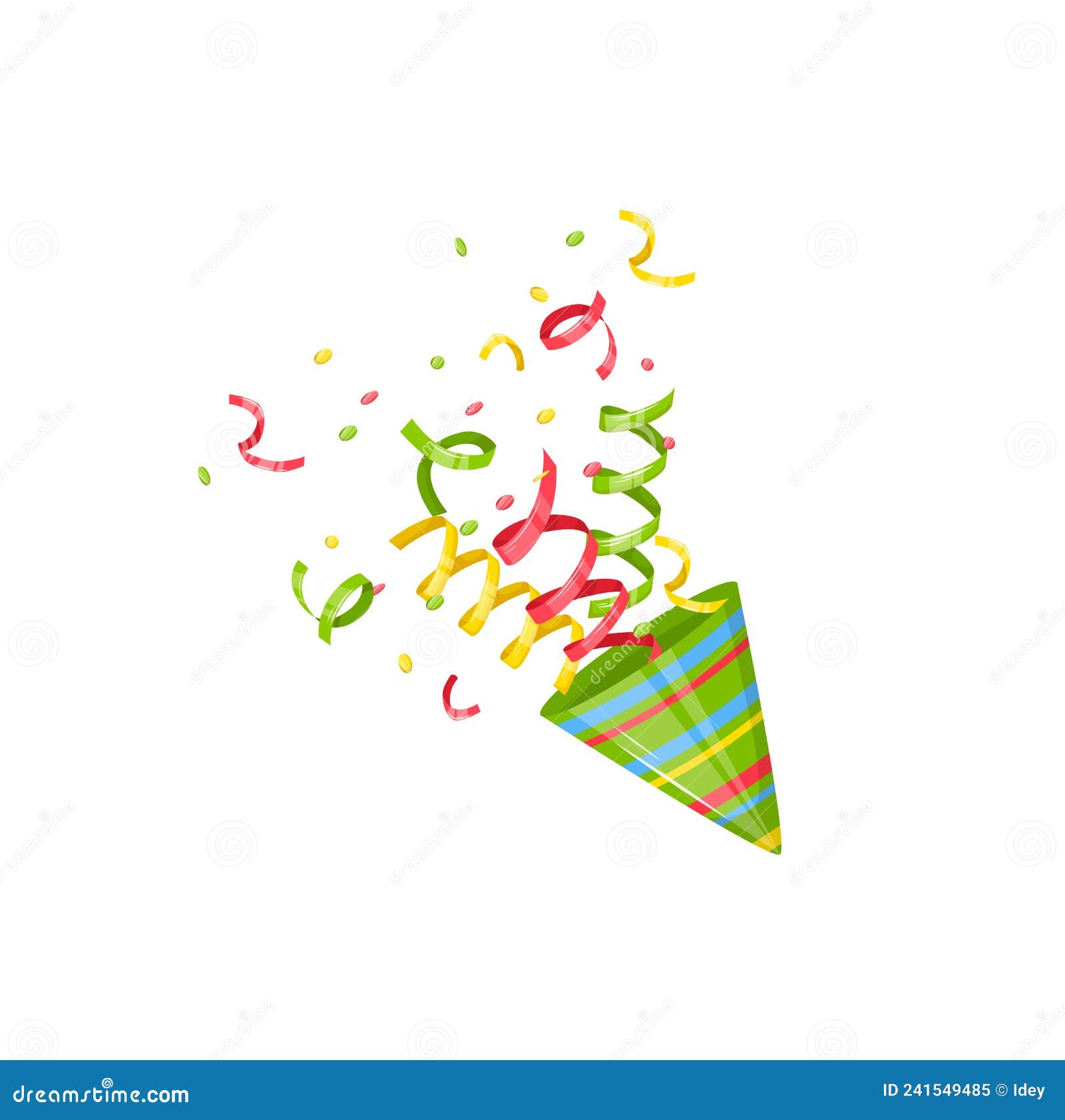 Exploding Party Popper with Confetti Explosion Vector Stock Vector ...