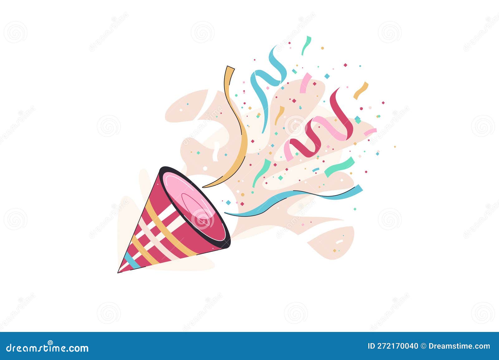 Exploding Party Popper with Confetti. Holiday, Birthday. Confetti ...