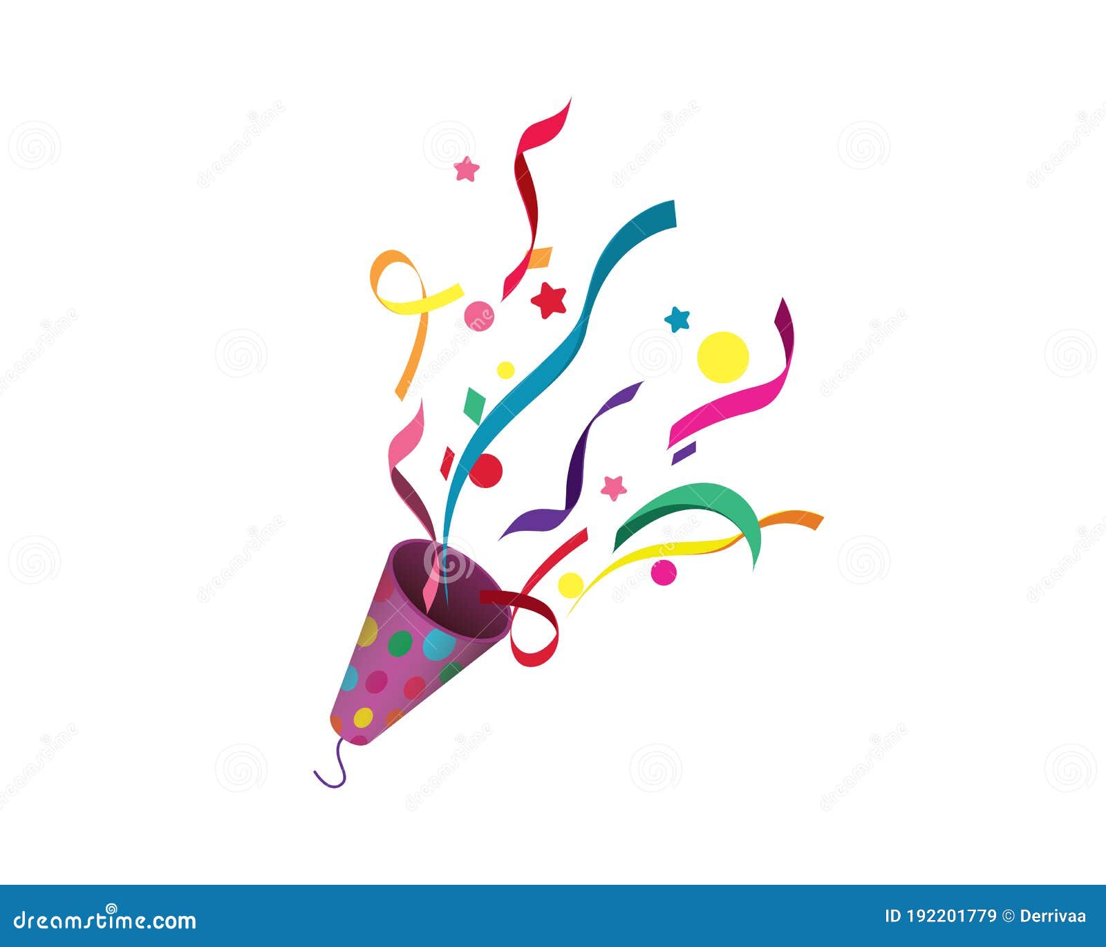 Exploding Party Popper with Confetti Illustration Stock Vector ...