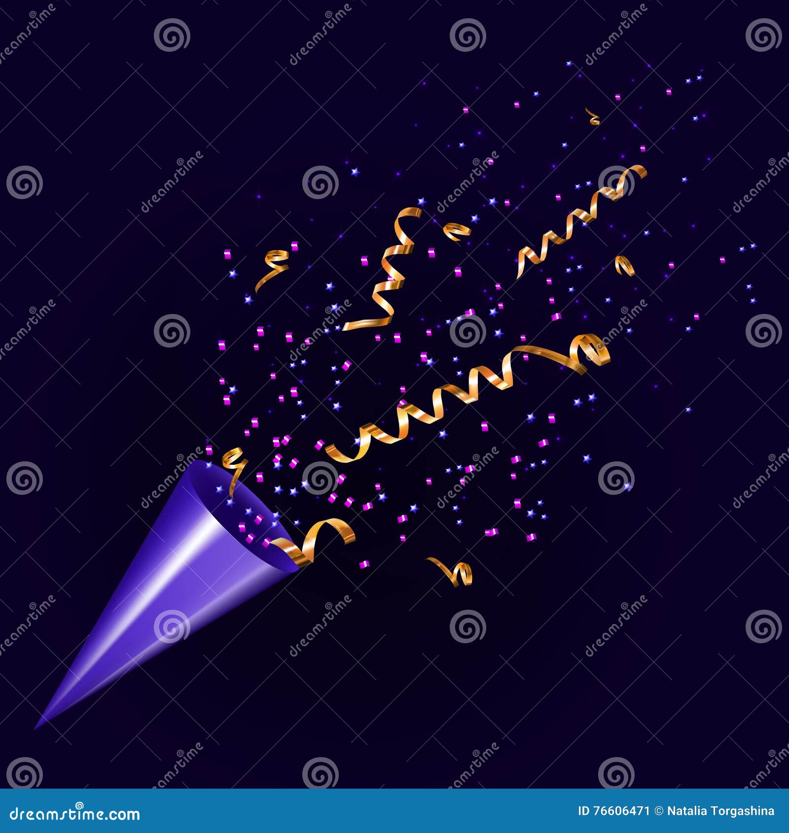 Exploding Party Popper With Serpantin And Serpantinom On White ...