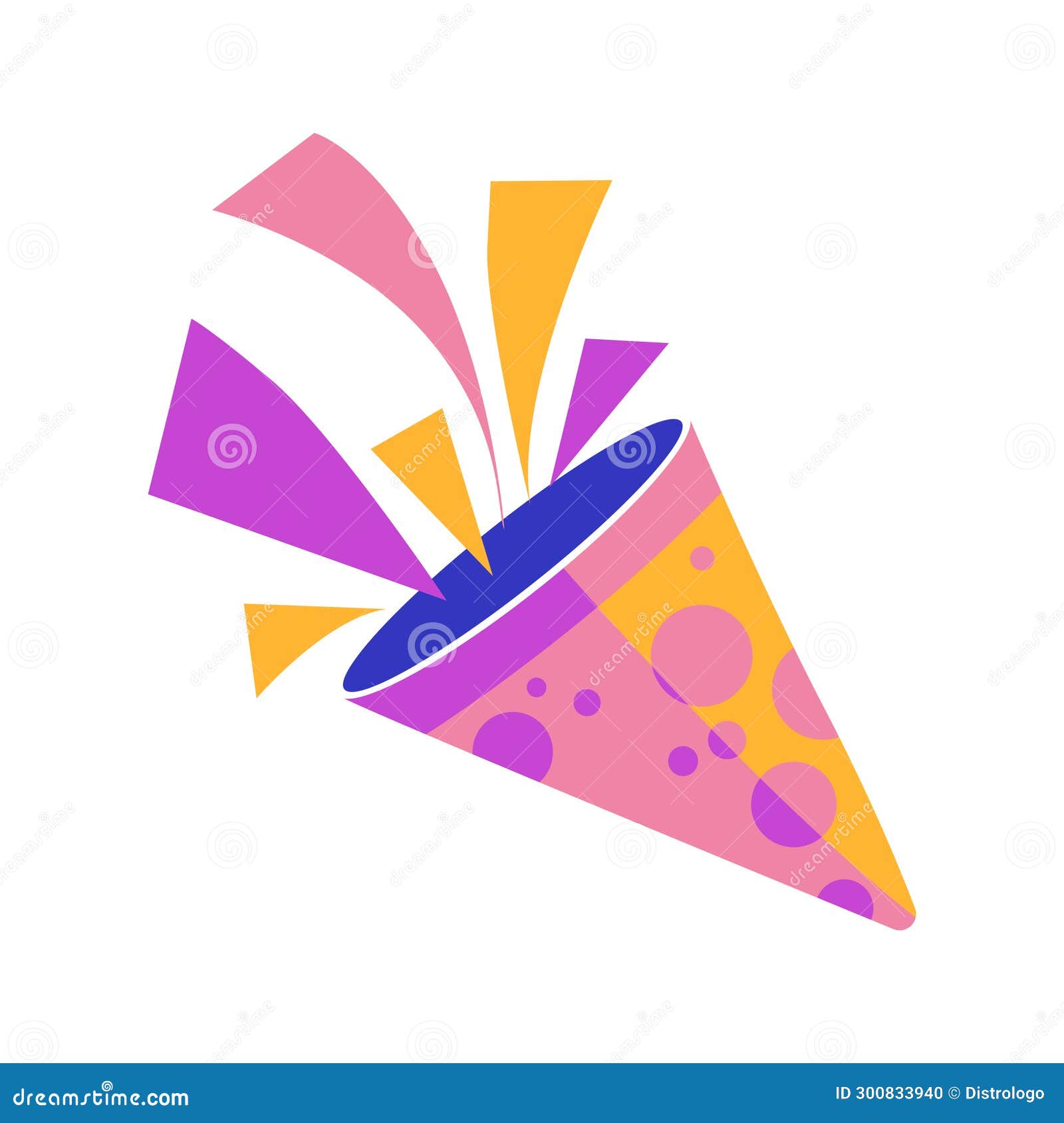 Exploding Party Popper with Confetti Vector Illustration Stock Vector ...