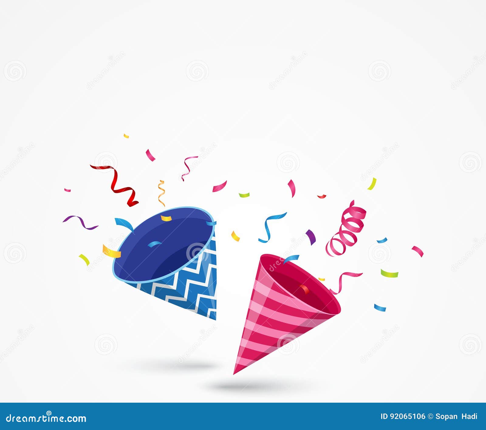 Exploding party popper stock vector. Illustration of blower - 92065106