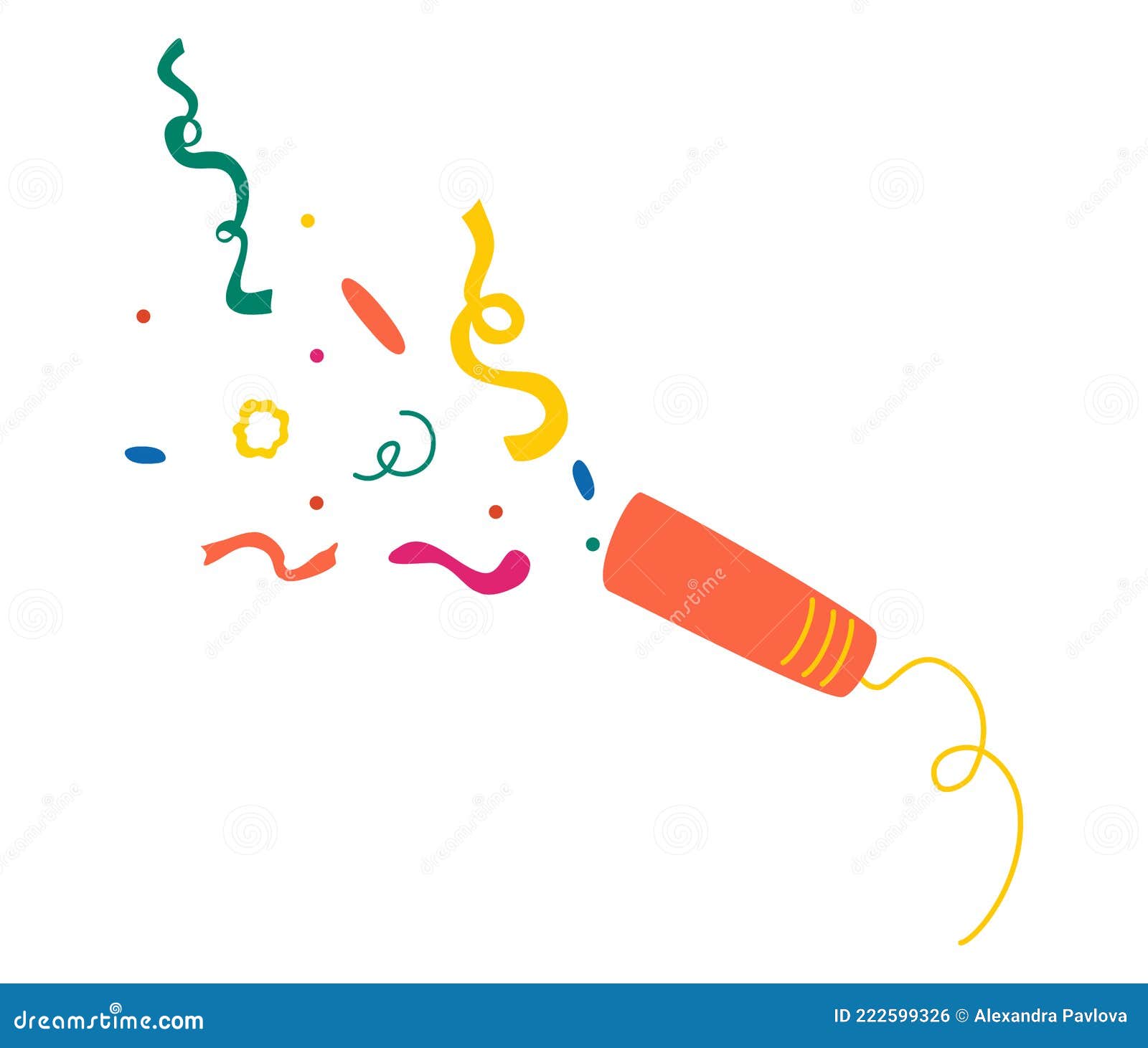 Exploding Party Popper. Multi-colored Confetti are Flying Out of a ...