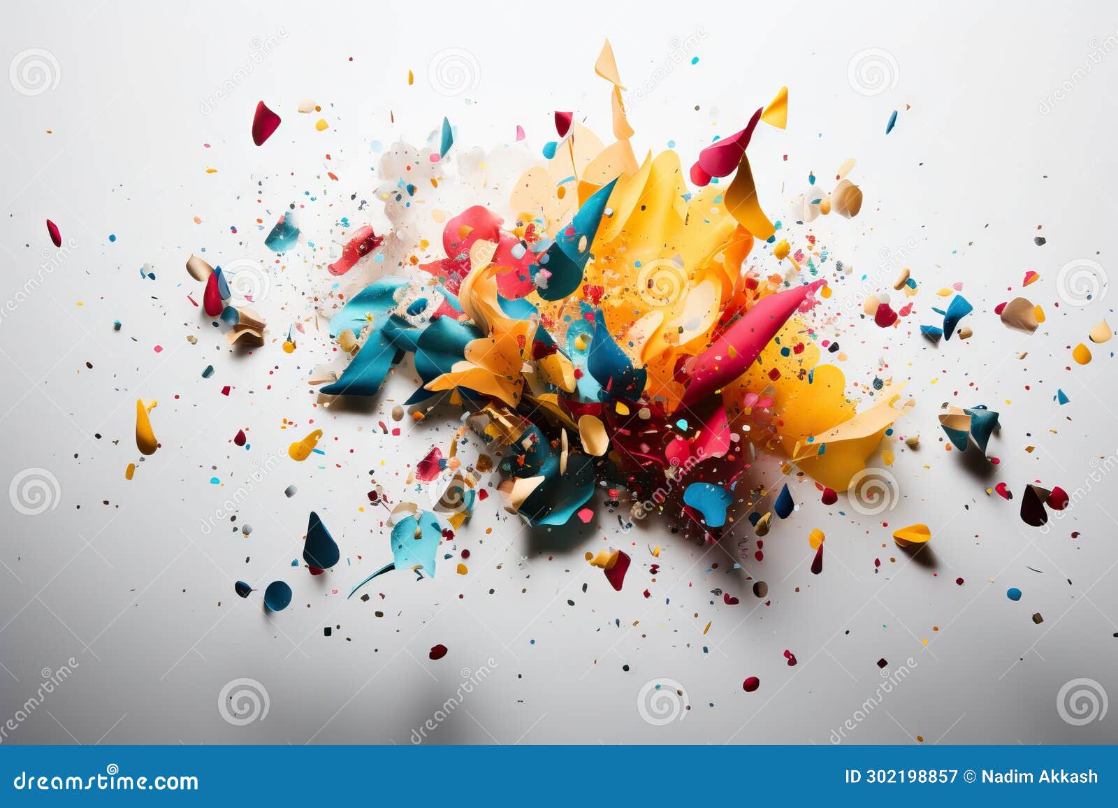 Exploding Party Popper on White Background Stock Illustration ...