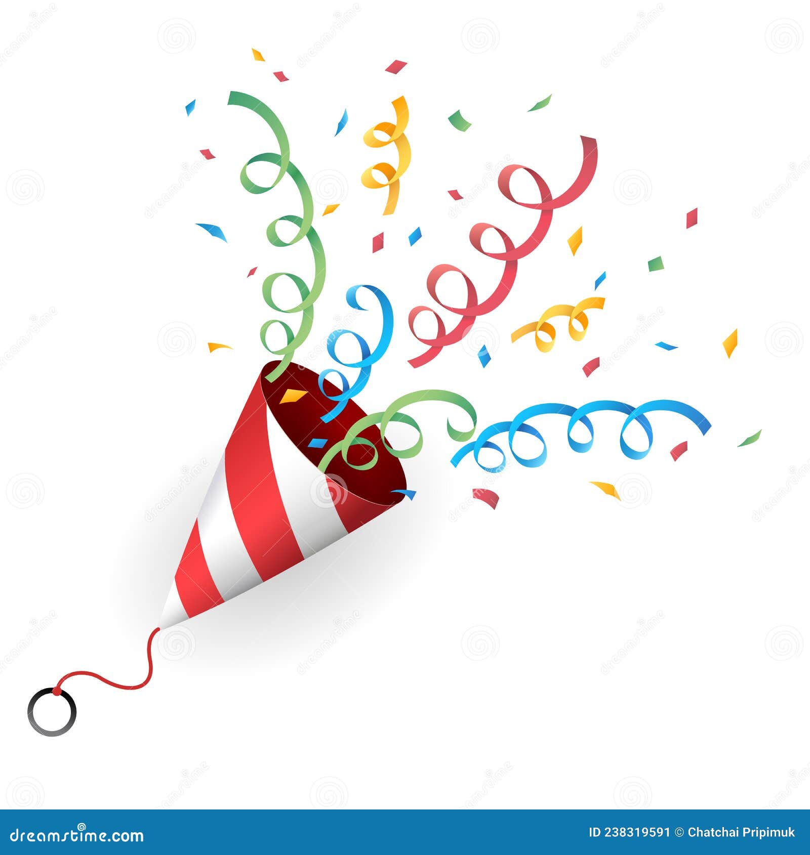 Exploding Party Popper, Vector Stock Vector - Illustration of ...