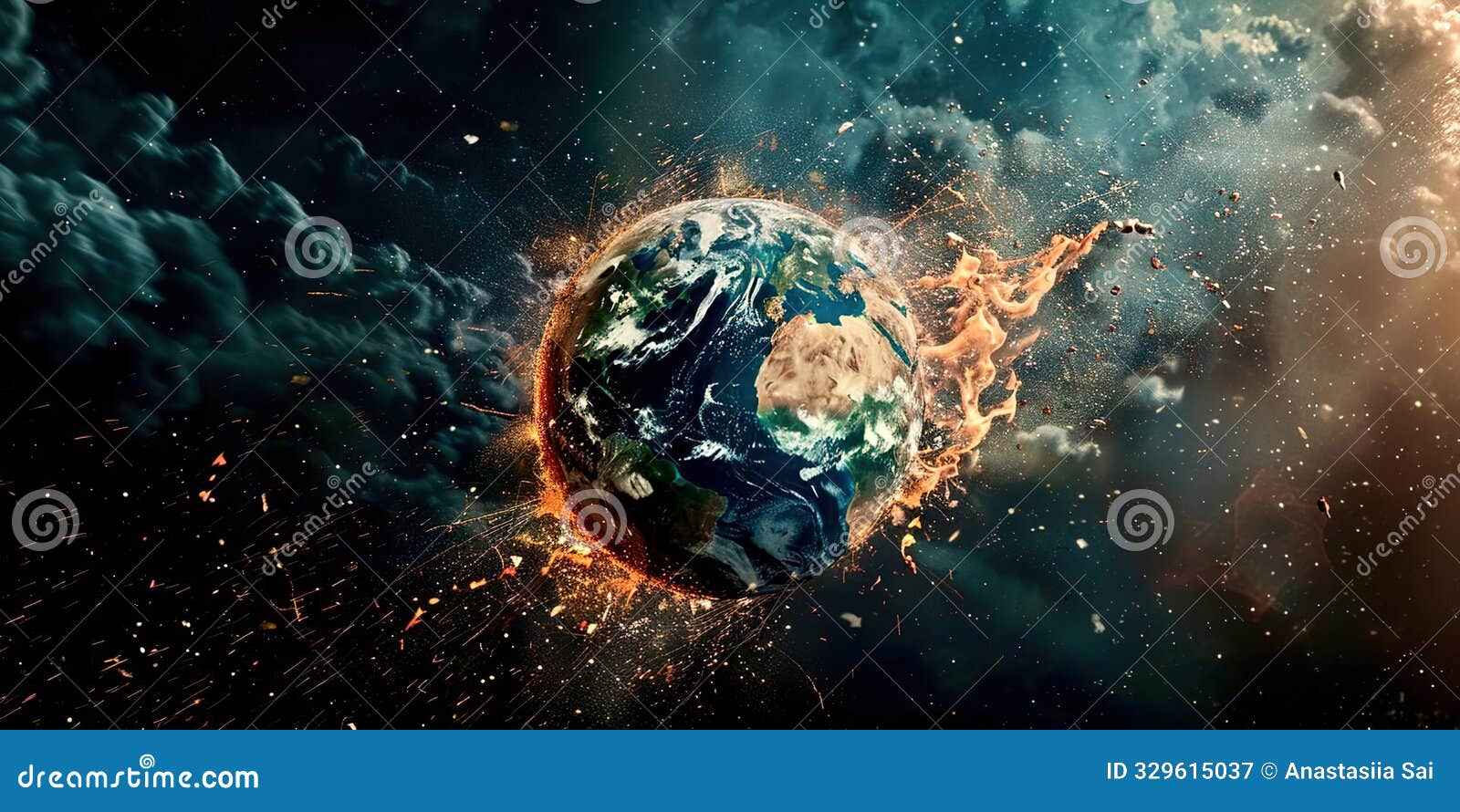 Exploding planet earth stock illustration. Illustration of fiction ...