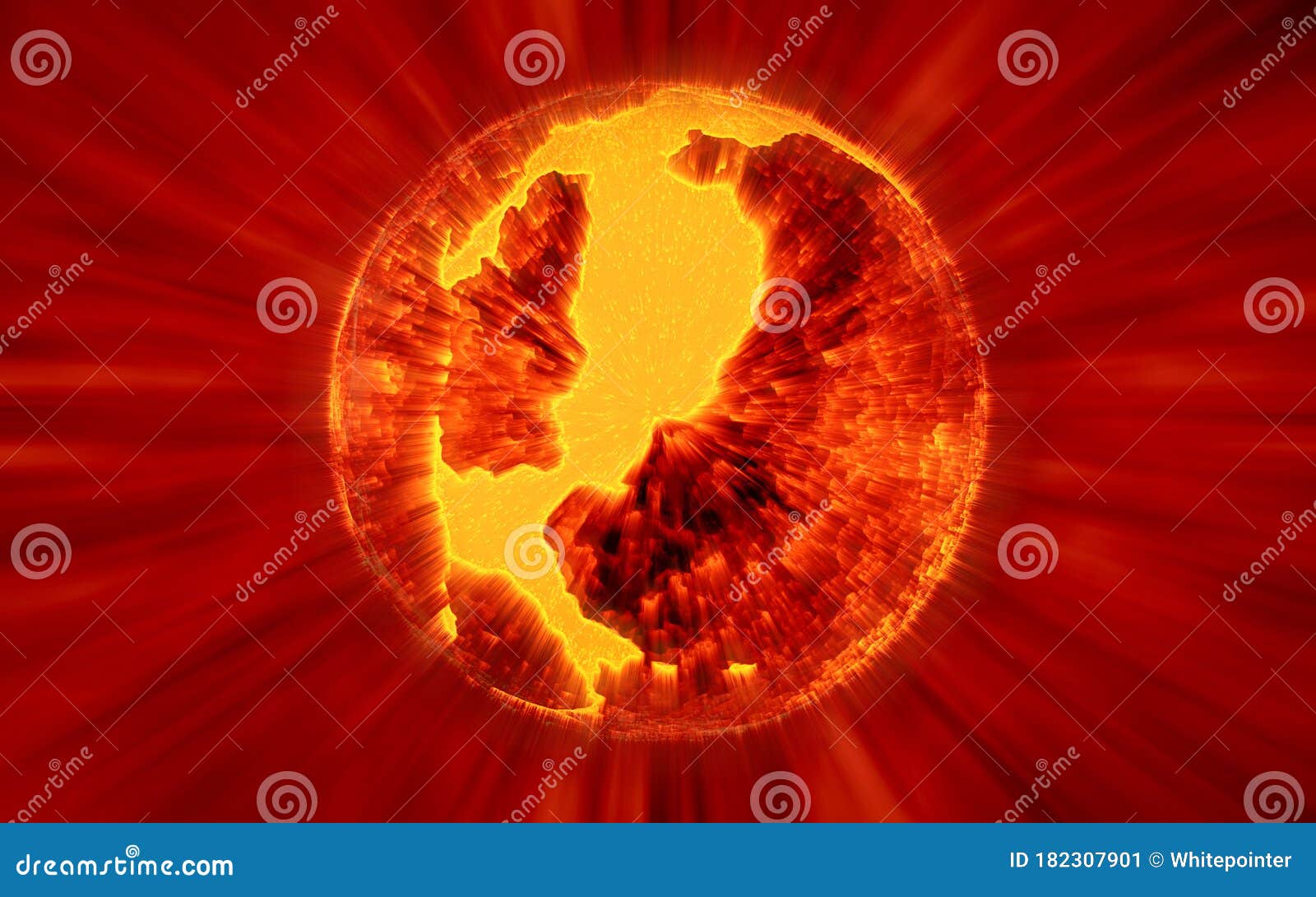 Exploding Planet Fierce Burst from the Core Explosion Stock ...