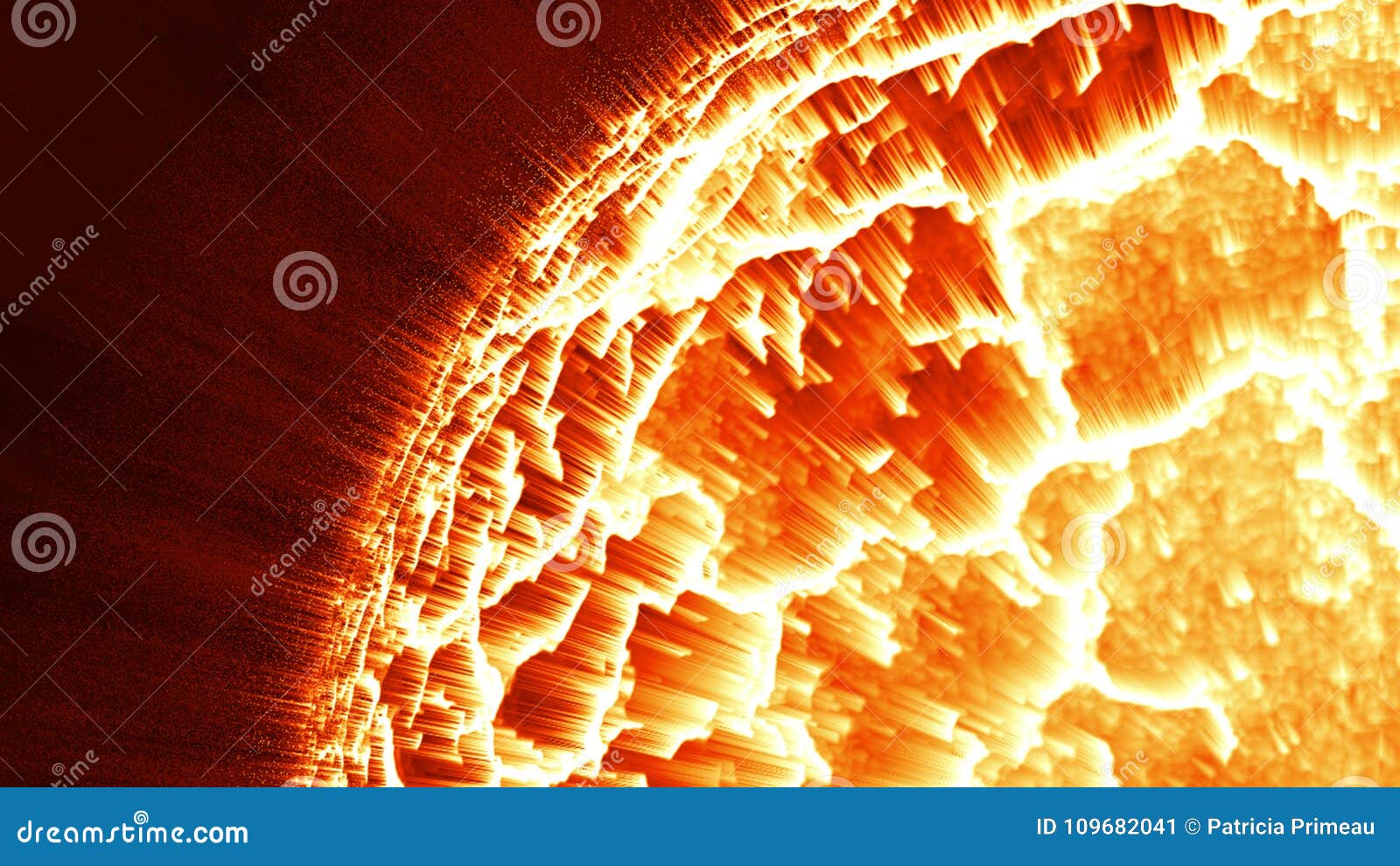 Exploding Planet Illustration with Orange Glow. Stock Illustration ...