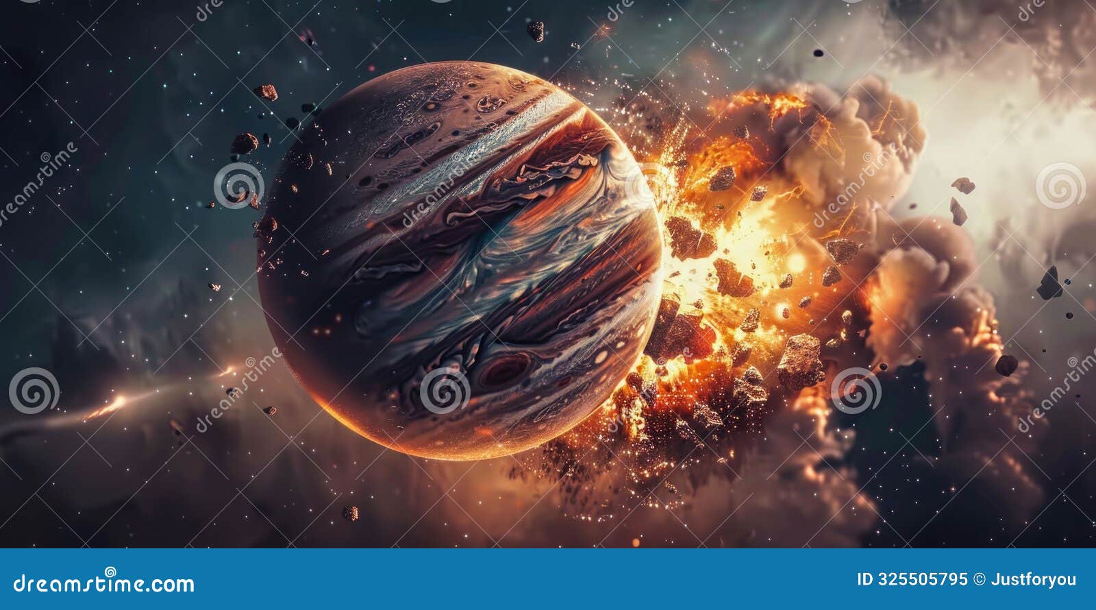 Exploding Planet in Outer Space. Generative Ai Stock Image - Image of ...