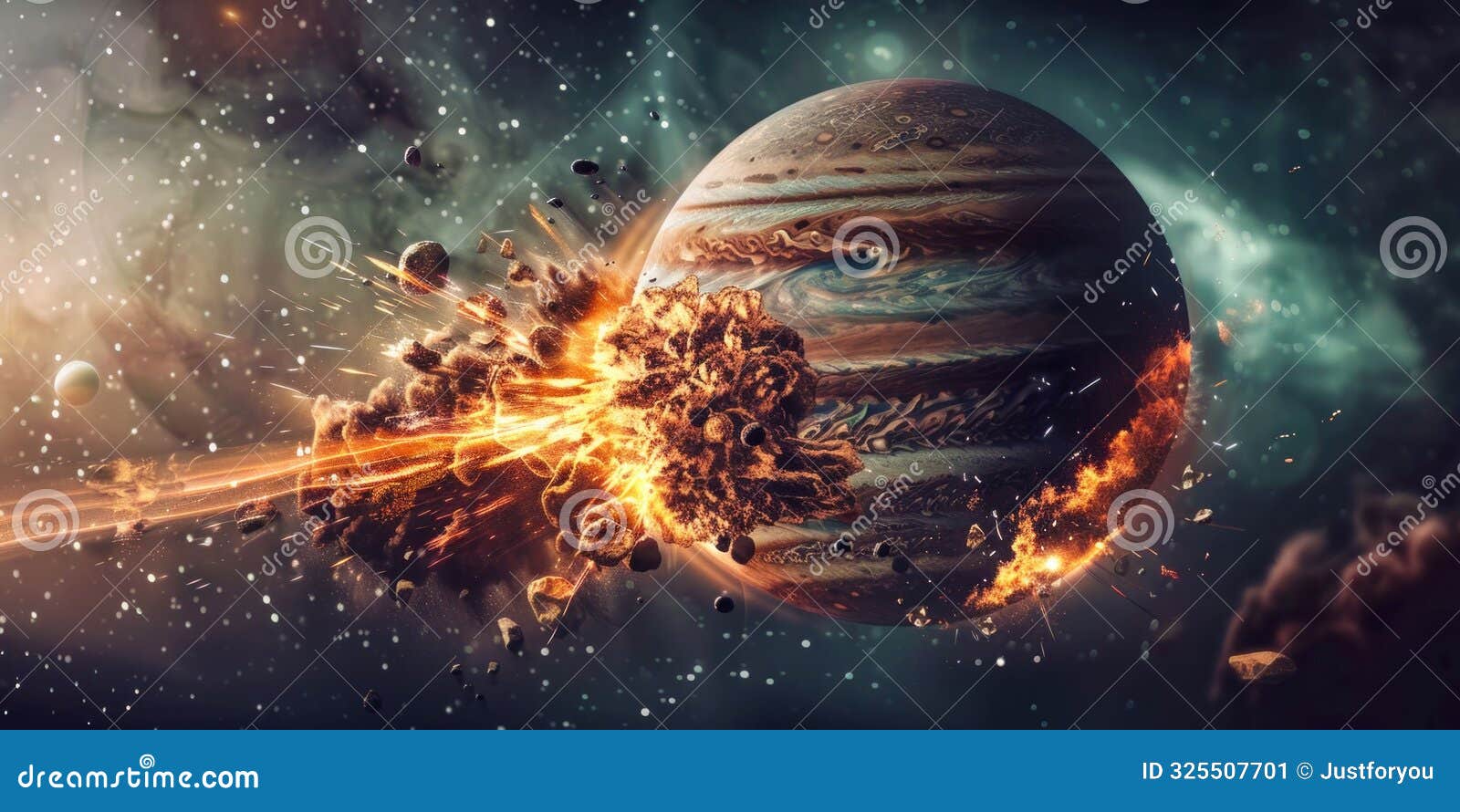 Exploding Planet in Outer Space. Generative Ai Stock Illustration ...
