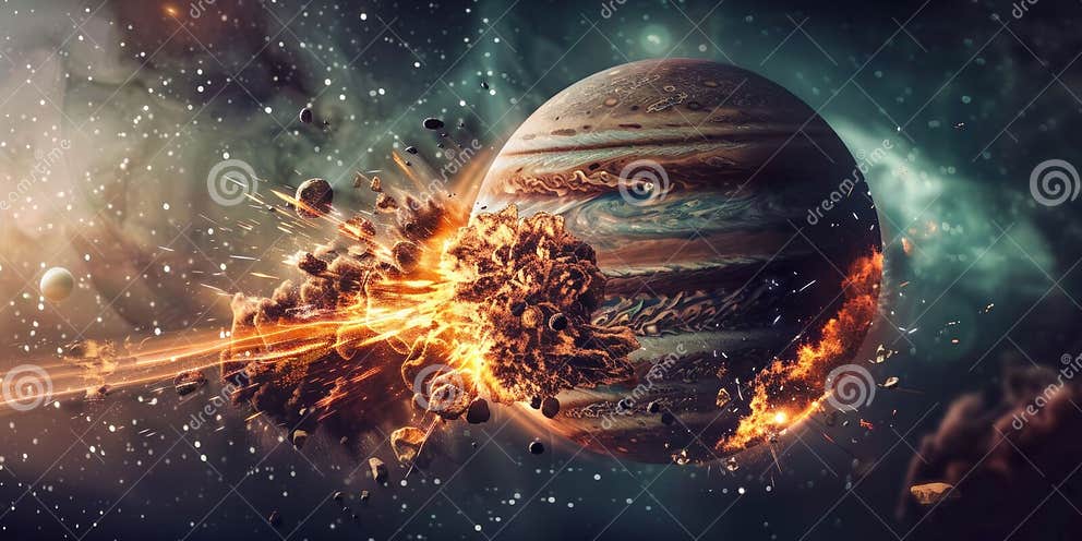 Exploding Planet in Outer Space. Generative Ai Stock Illustration ...