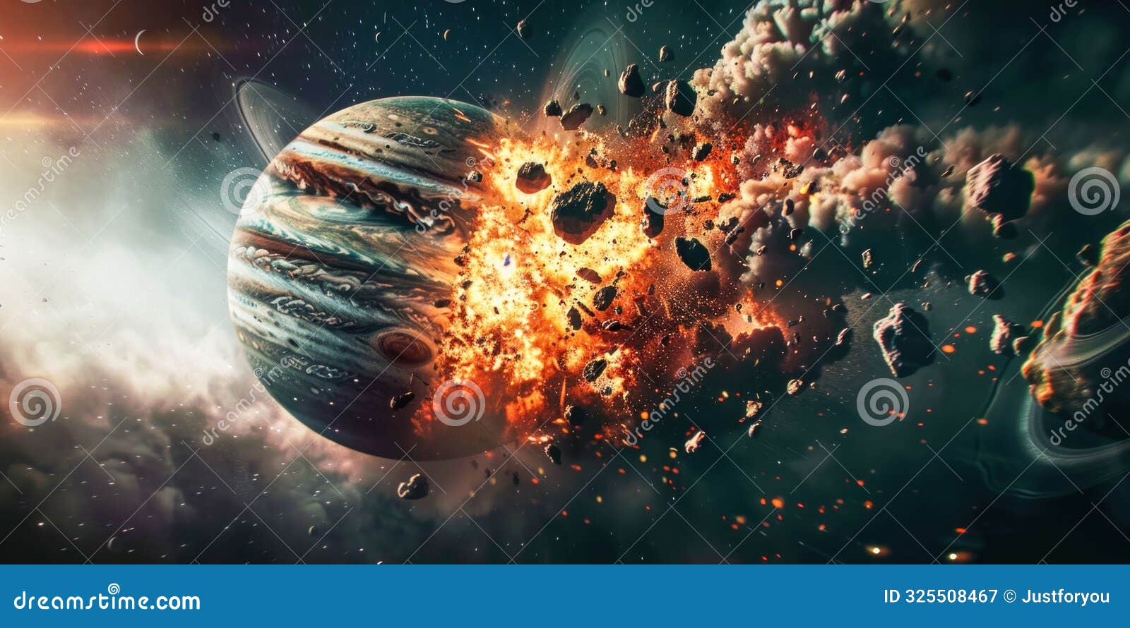 Exploding Planet in Outer Space. Generative Ai Stock Illustration ...