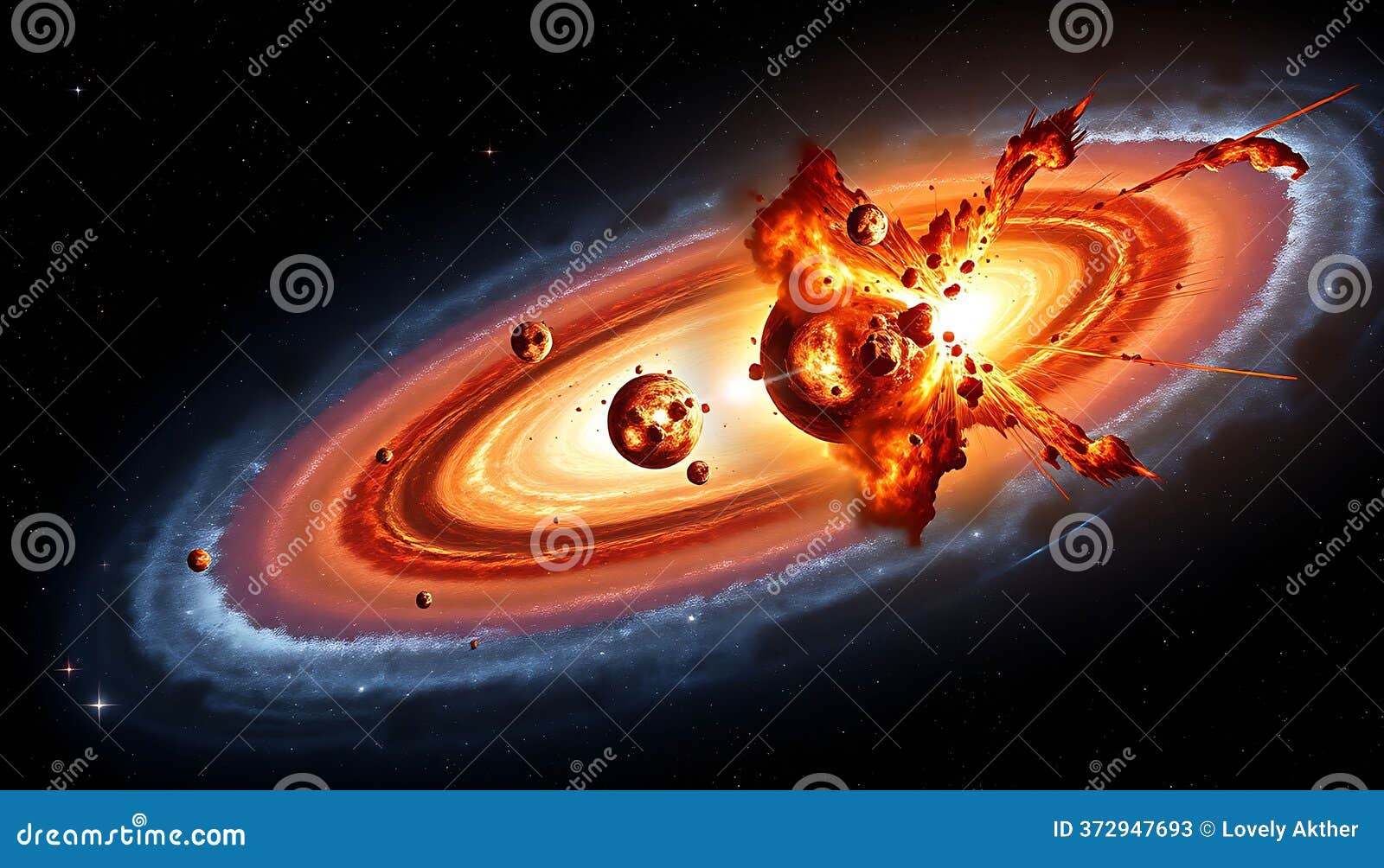 Planetary Nebula In Space. Cloud Of Ionized Gas, Collapse Of Star ...