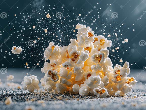 Exploding Popcorn in Winter Stock Illustration - Illustration of crunch ...