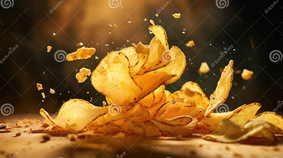 Exploding Potato Chips - Stock Concepts Stock Photo - Image of ...