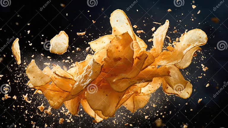 Exploding Potato Chips - Stock Concepts Stock Illustration ...